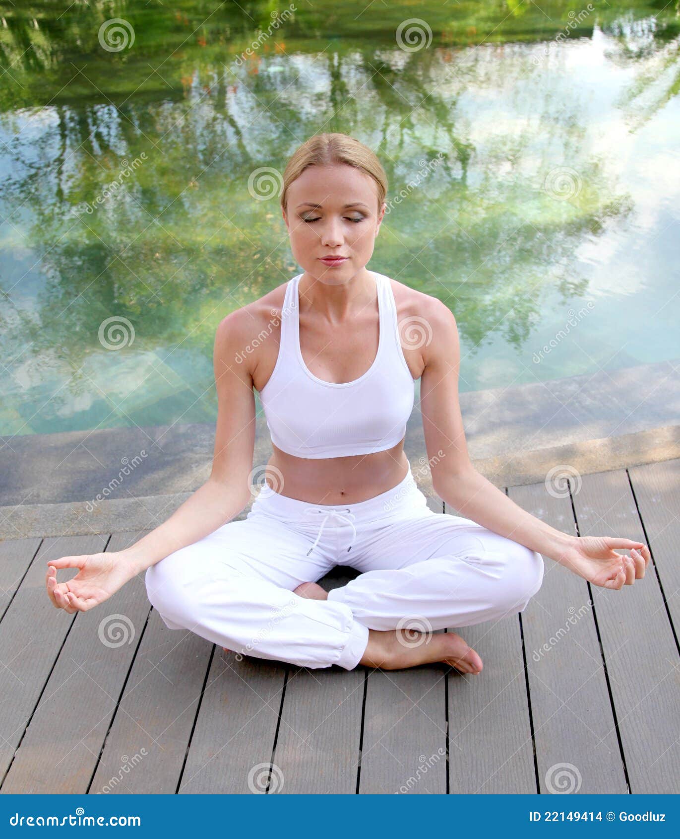 Woman in yoga position stock photo. Image of peaceful - 22149414