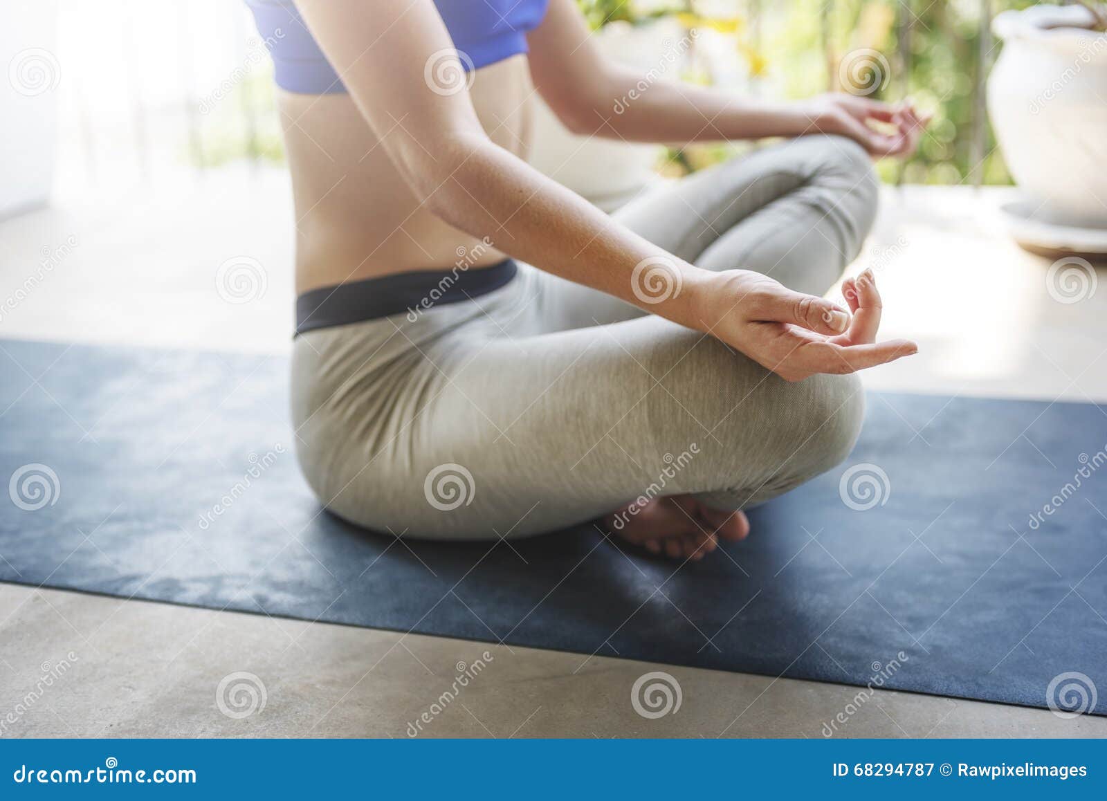 Woman Yoga Practice Pose Training Concept Stock Image - Image of person ...