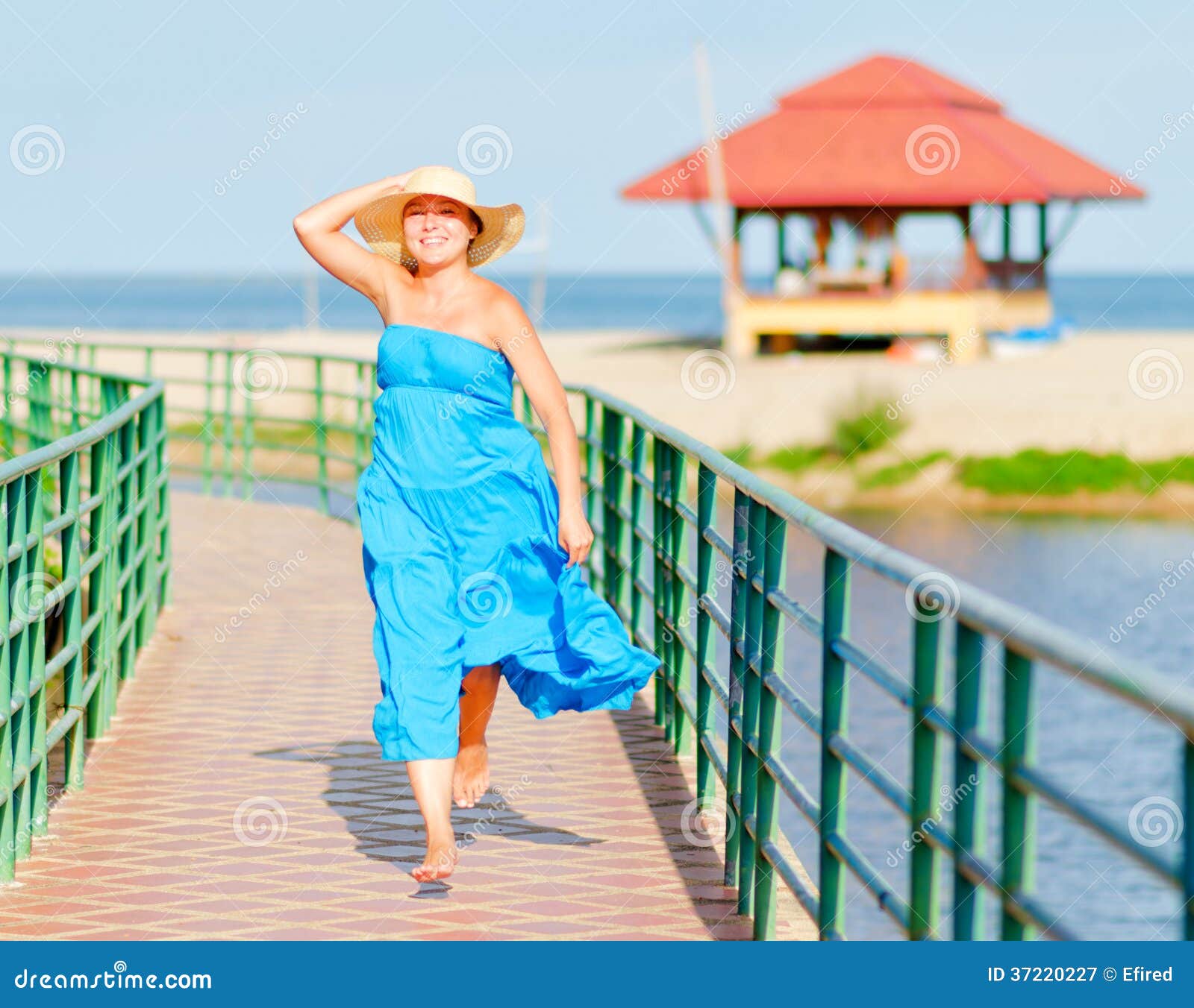 Young Woman Enjoy on Seaside Stock Image - Image of beautiful, beach ...