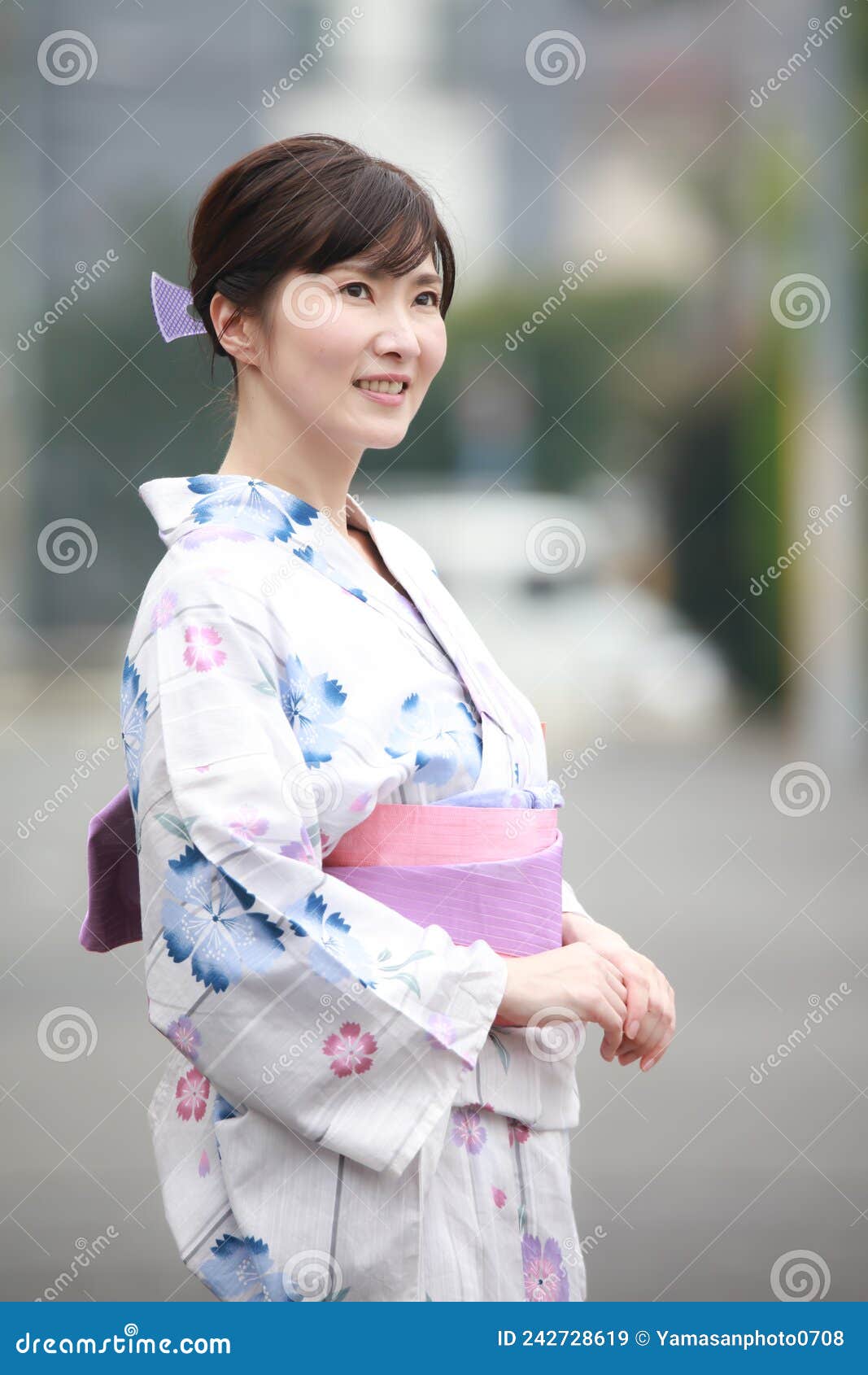 Woman in yukata stock image. Image of event, portrait - 242728619
