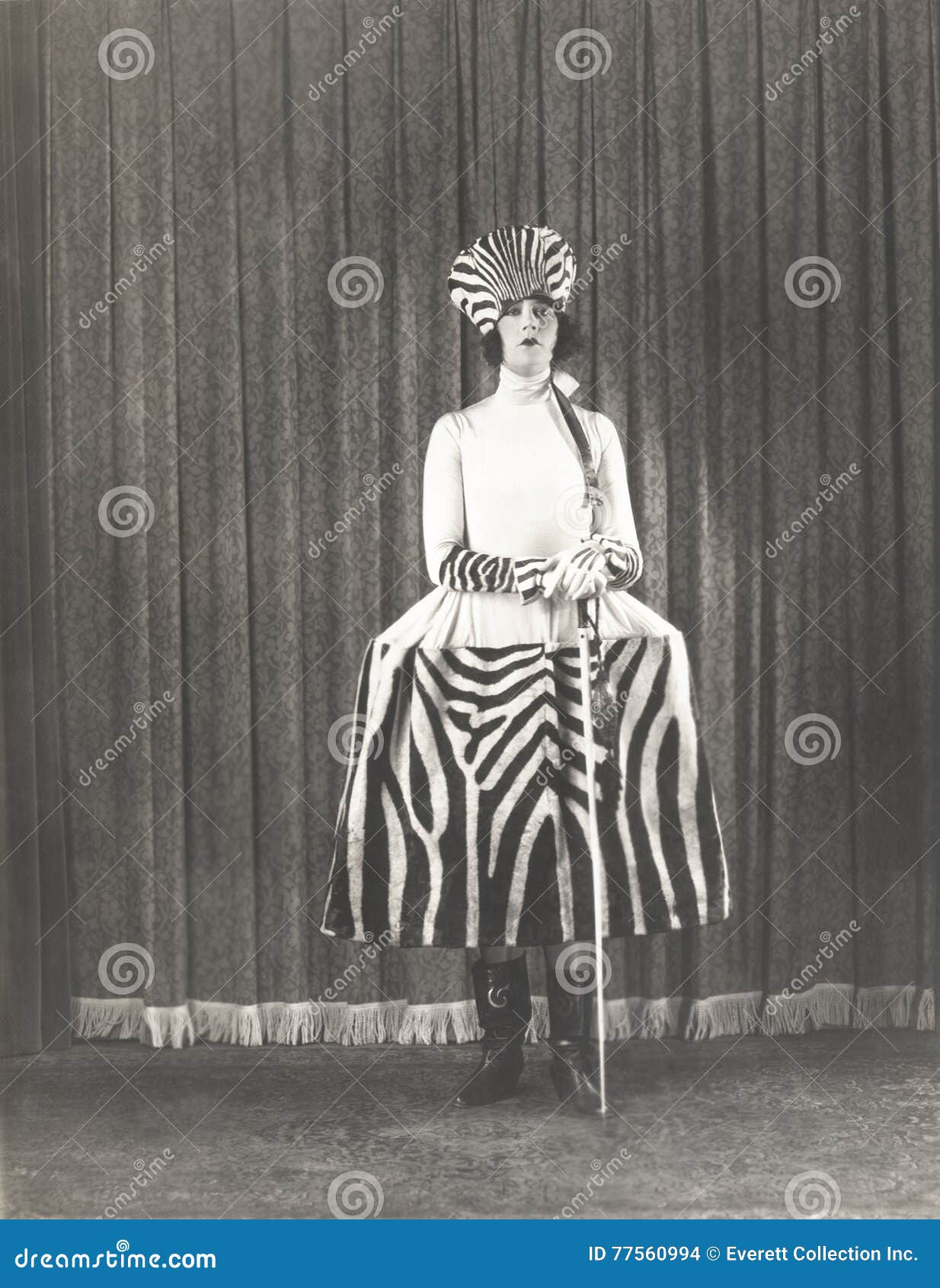 Woman in zebra fashion stock photo. Image of looking - 77560994