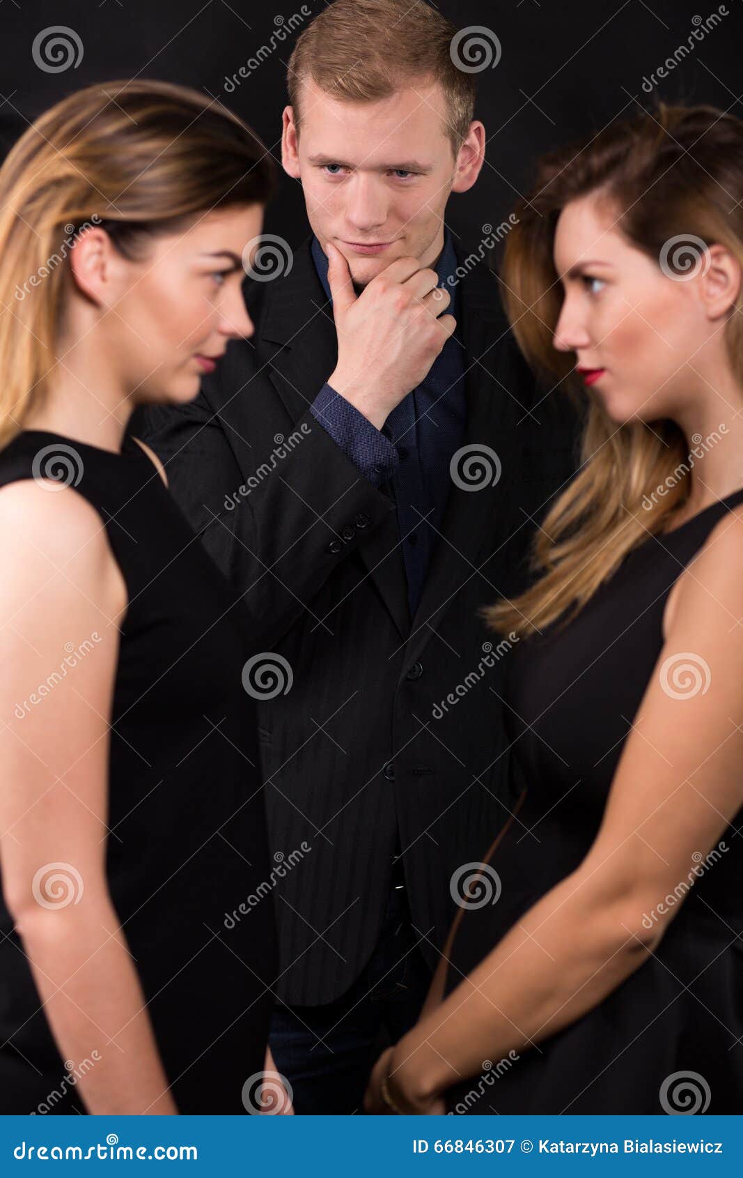 Womanizer and Two Jealous Lovers Stock Image - Image of betrayal, lover ...