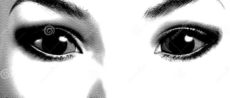 Womans Eyes Staring into Camera Stock Illustration - Illustration of ...