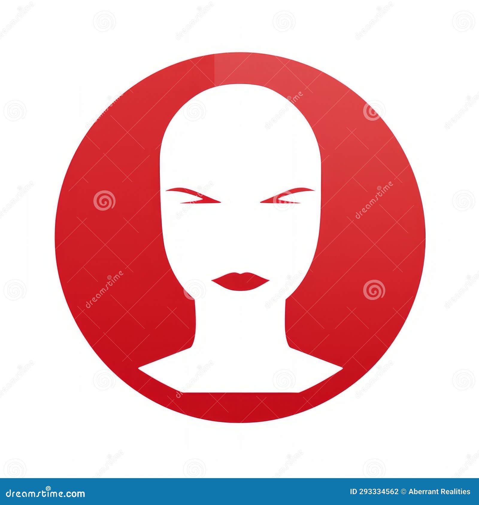 A Womans Face in a Red Circle Stock Illustration - Illustration of ...