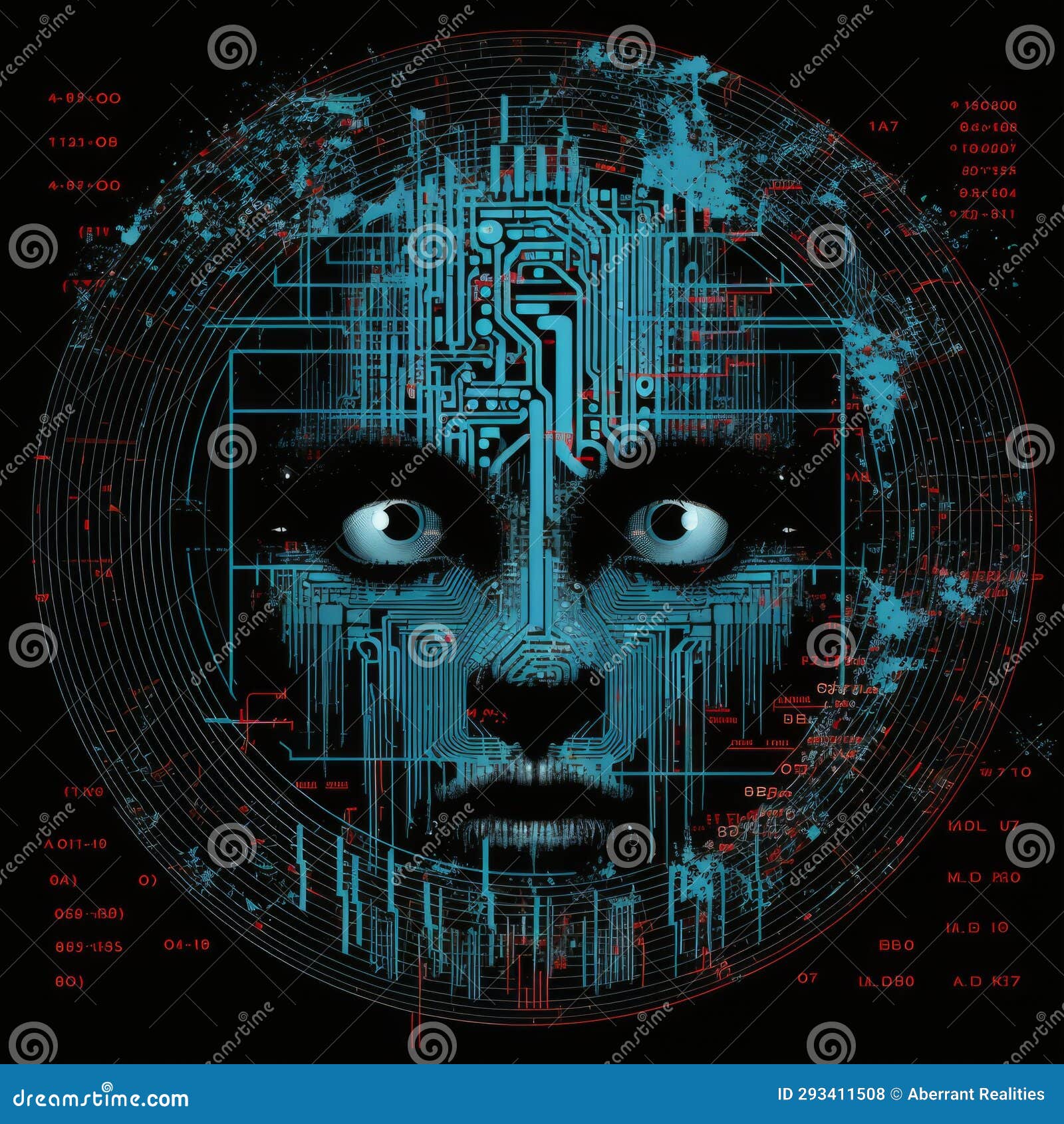A Womans Face is Shown on a Computer Screen Stock Illustration ...