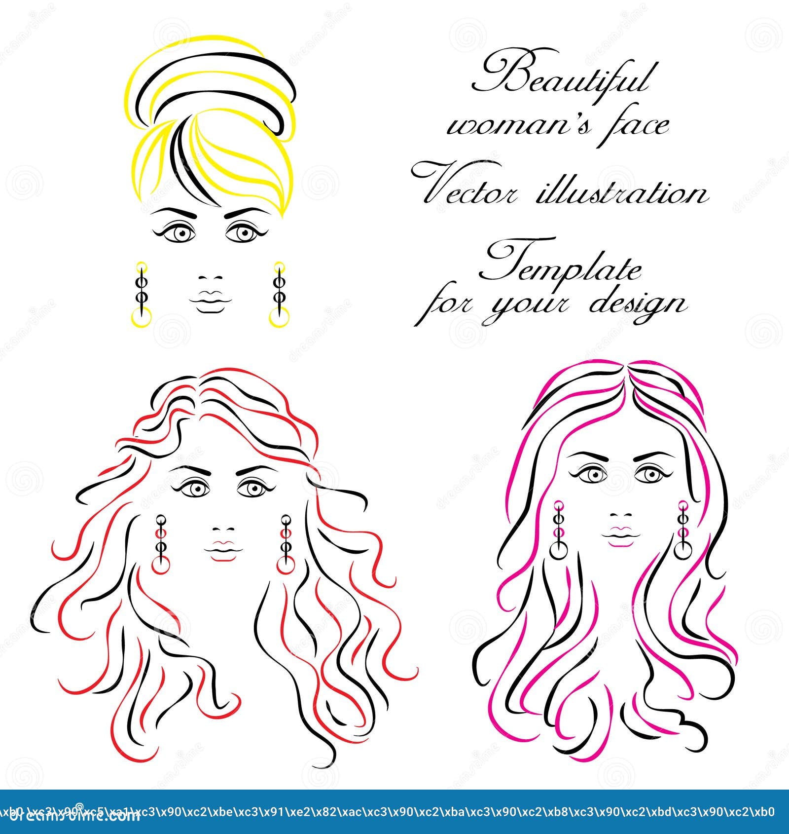 Womans Face. Vector Illustration Stock Vector - Illustration of ...