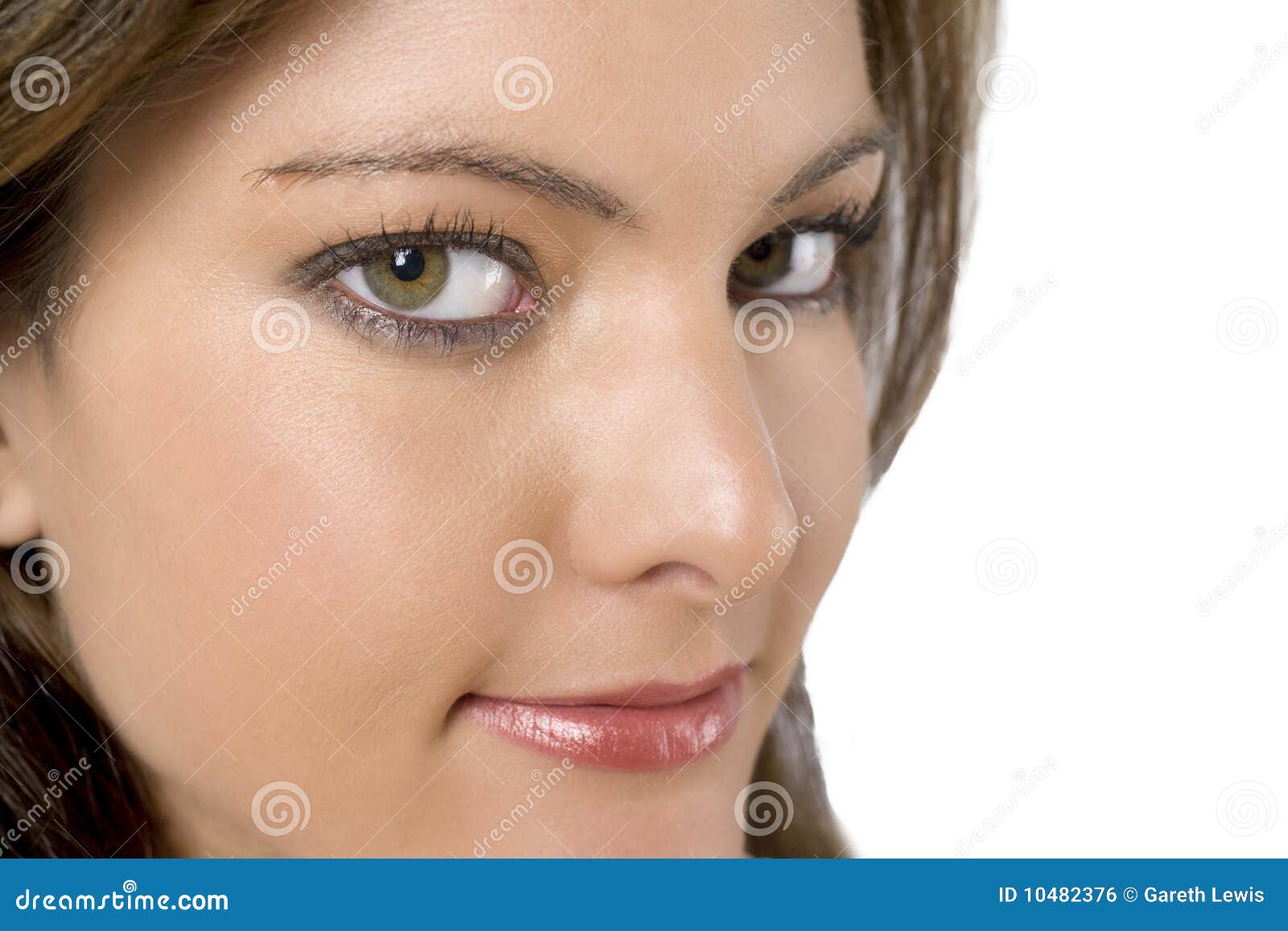 Womans Face on White Background Stock Photo - Image of profile, model ...