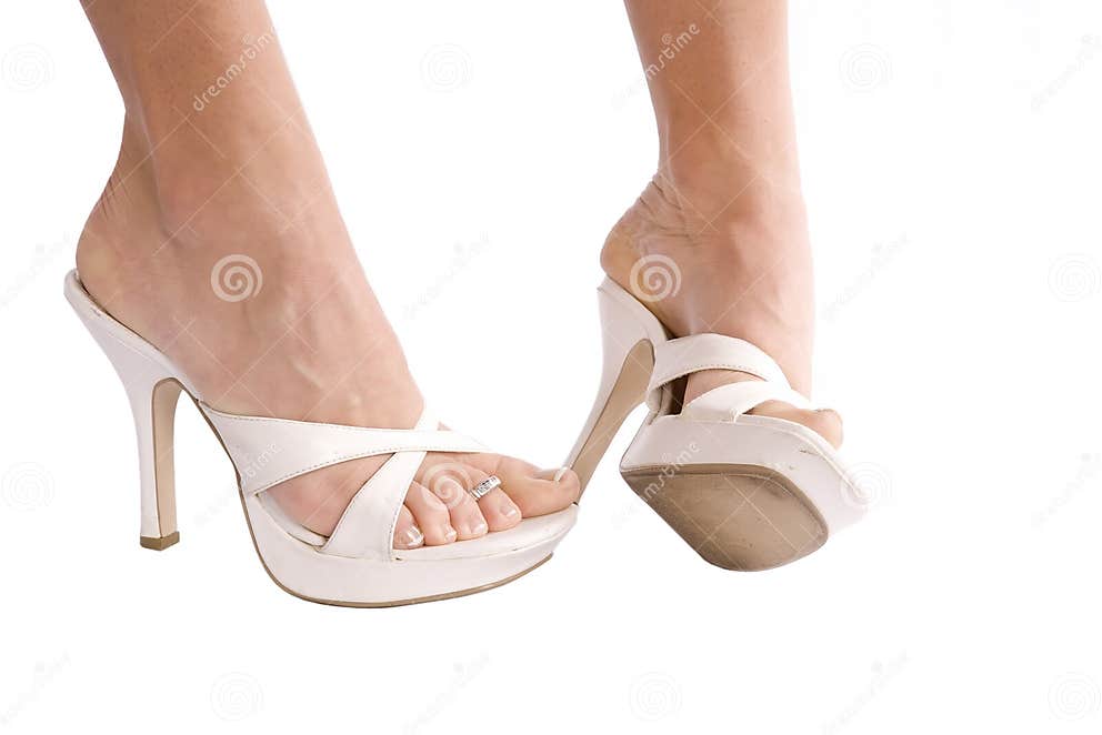 Womans feet one sideways stock image. Image of girl, heels - 11654037