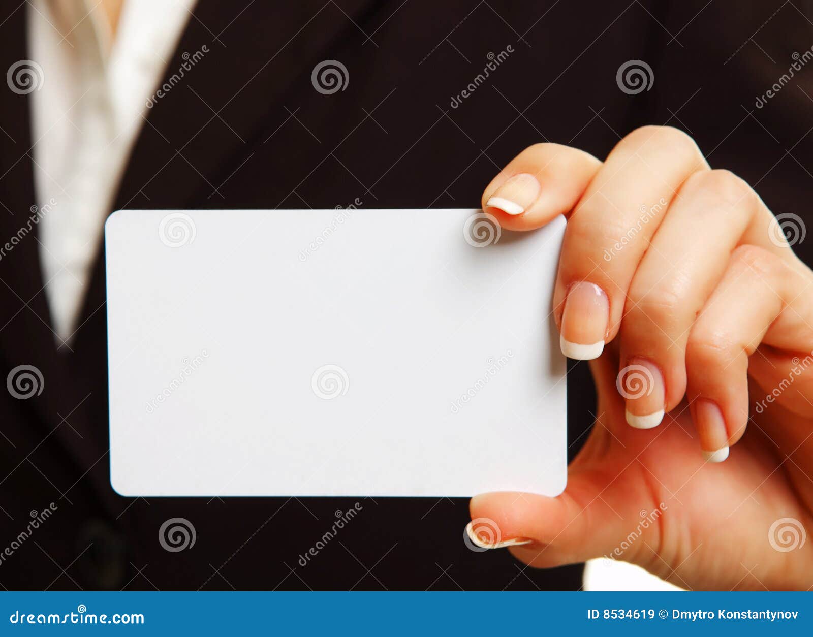 Womans hand with card stock image. Image of text, businesswoman - 8534619