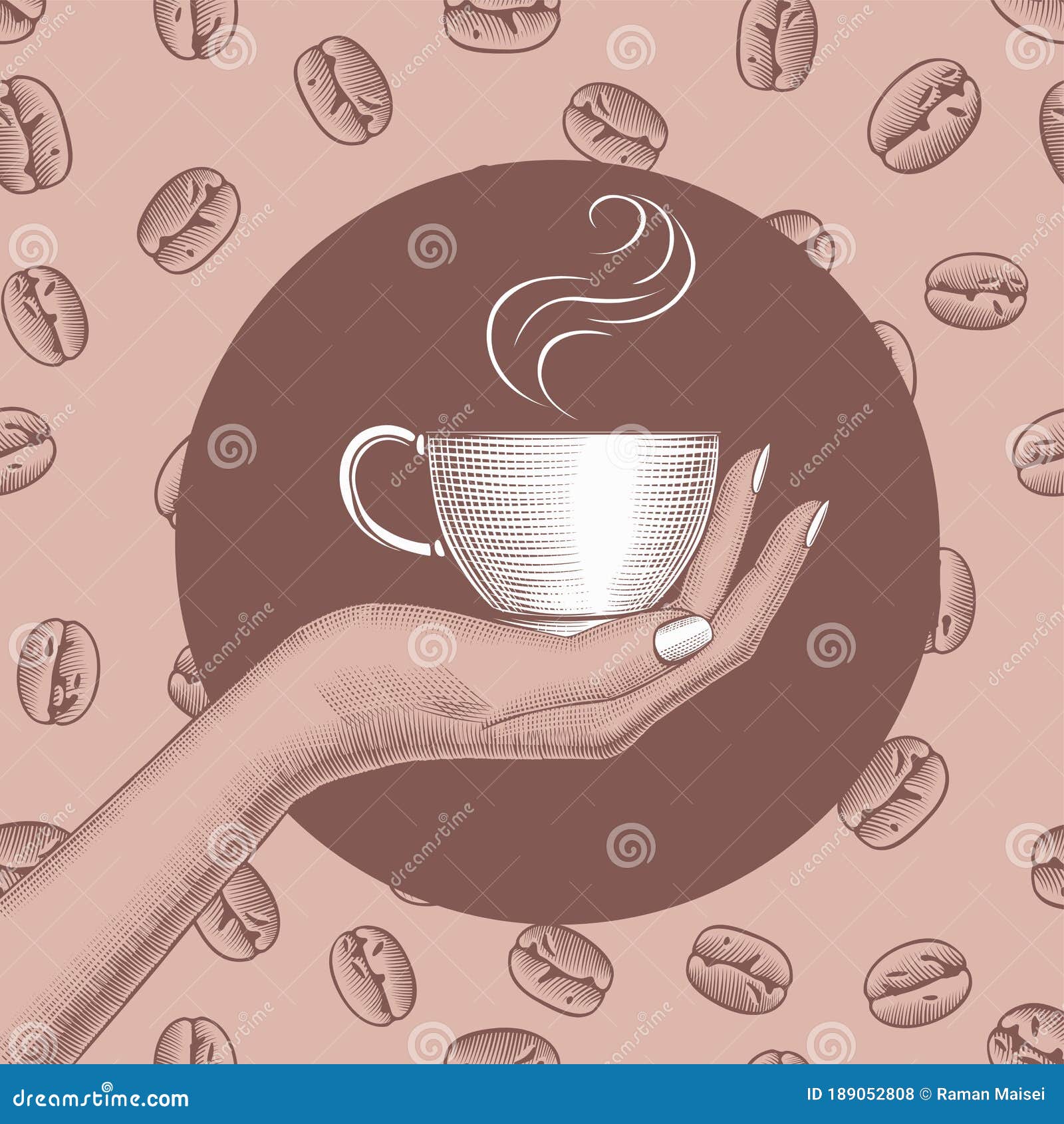 Womans Hand Holding a Coffee Cup Stock Vector - Illustration of human ...