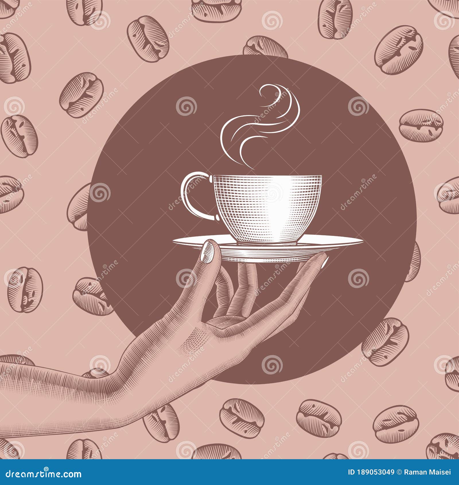Womans Hand Holding a Coffee Cup Stock Vector - Illustration of ...