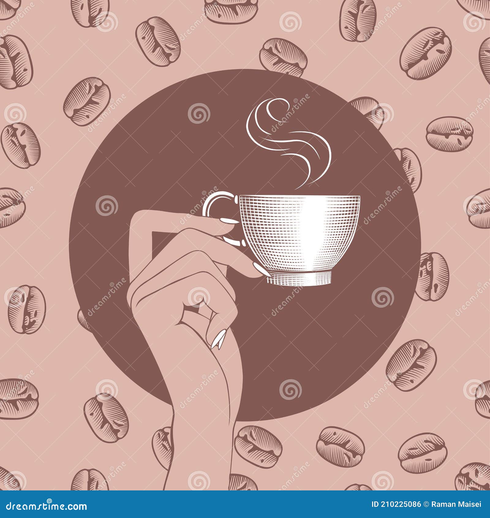 Womans Hand Holding a Coffee Cup. Stock Vector - Illustration of lunch ...