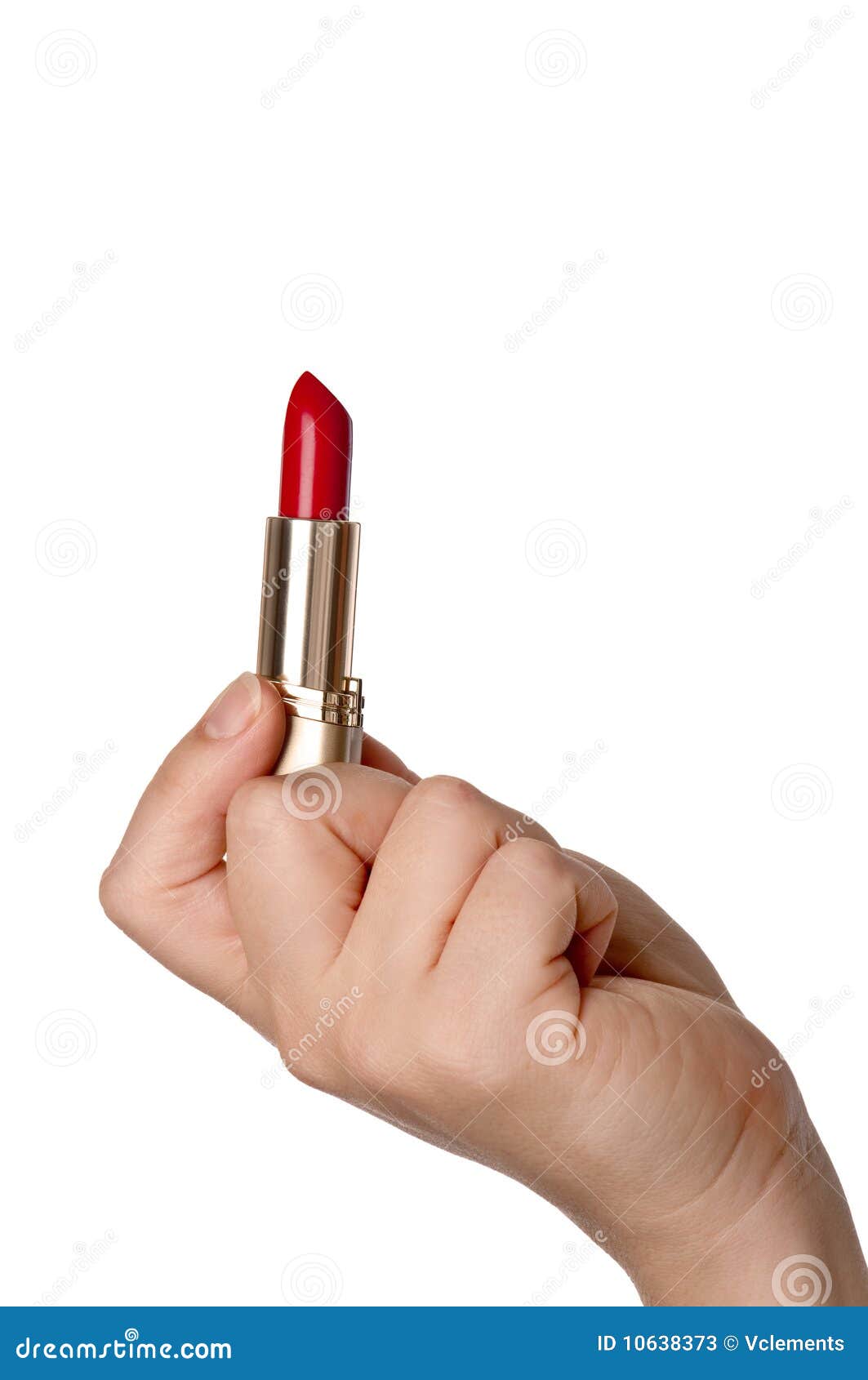 A Womans Hand Holding Red Lipstick Stock Image - Image of fingers ...