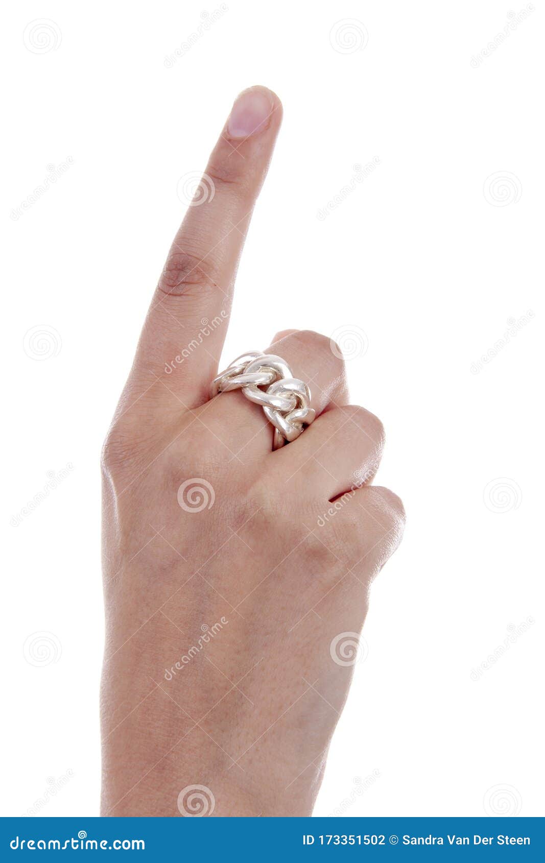 Womans Hand is Holding Up One Finger Stock Photo - Image of theme ...