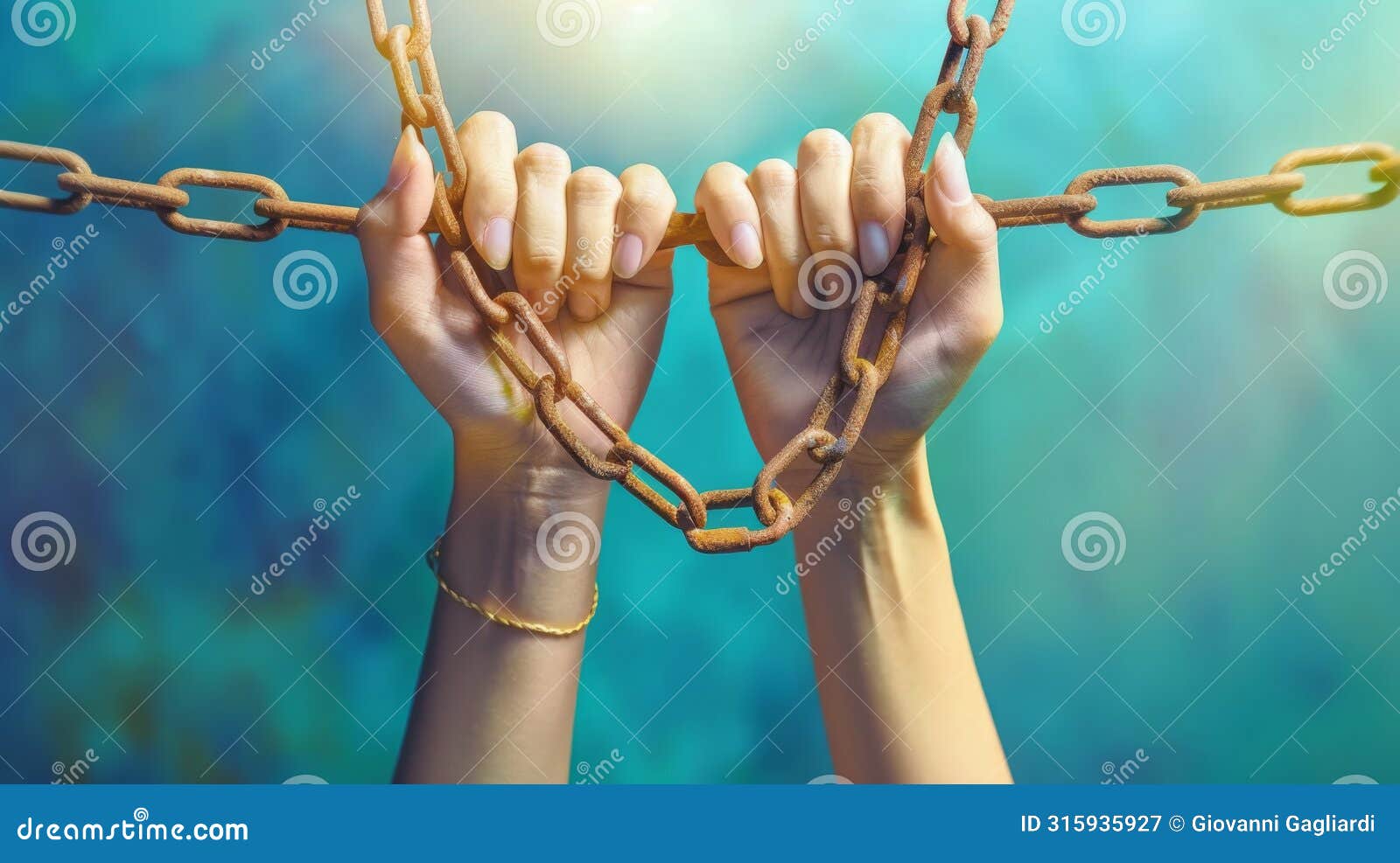 A Womans Hands Holding a Chain Stock Image - Image of romance ...