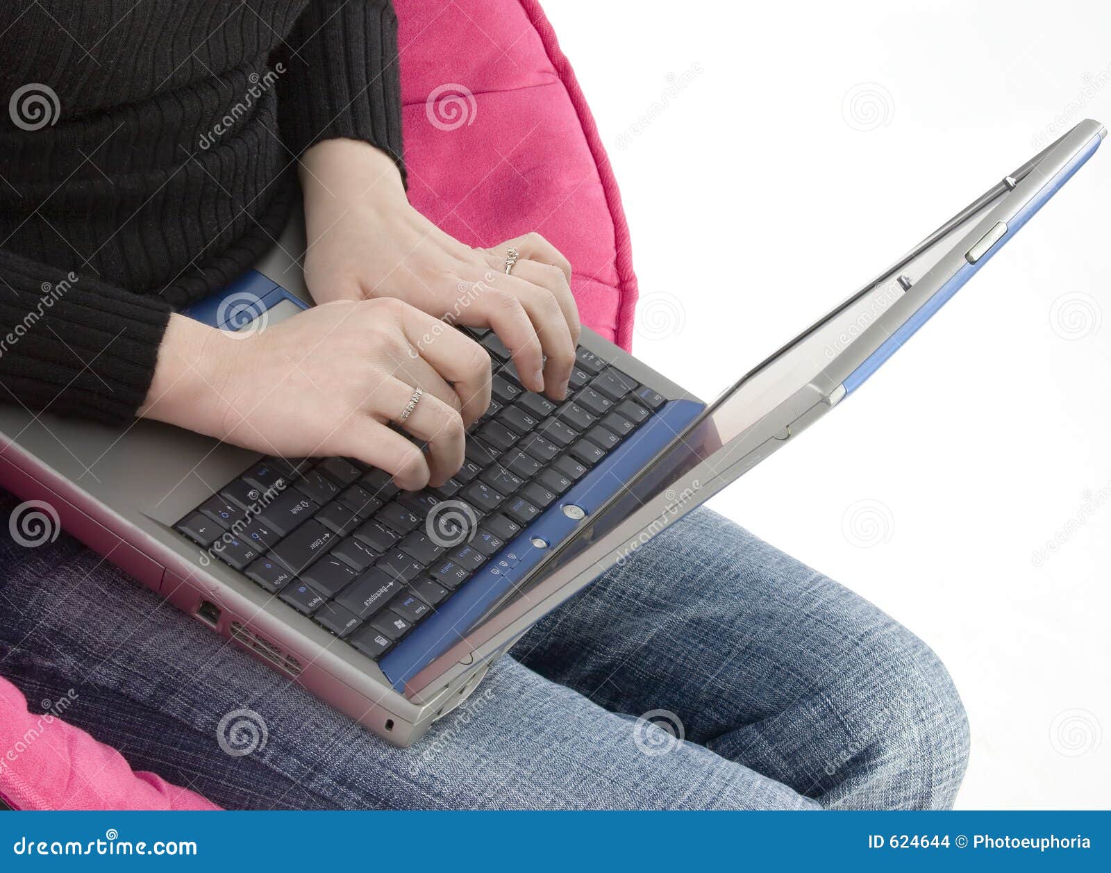 Womans Hands on Laptop Keyboard Stock Photo - Image of woman, person ...