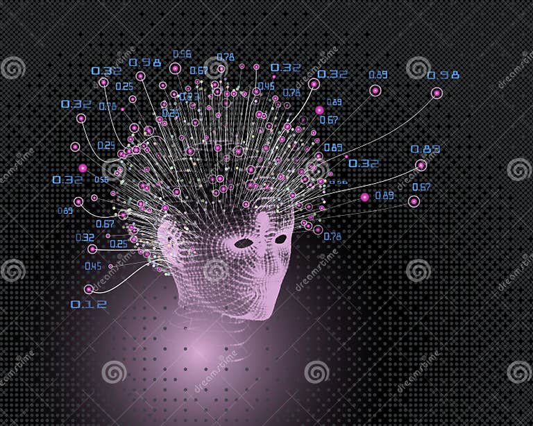 Womans Head Grid. Big Data Concept. Abstract Artificial Intelligence ...