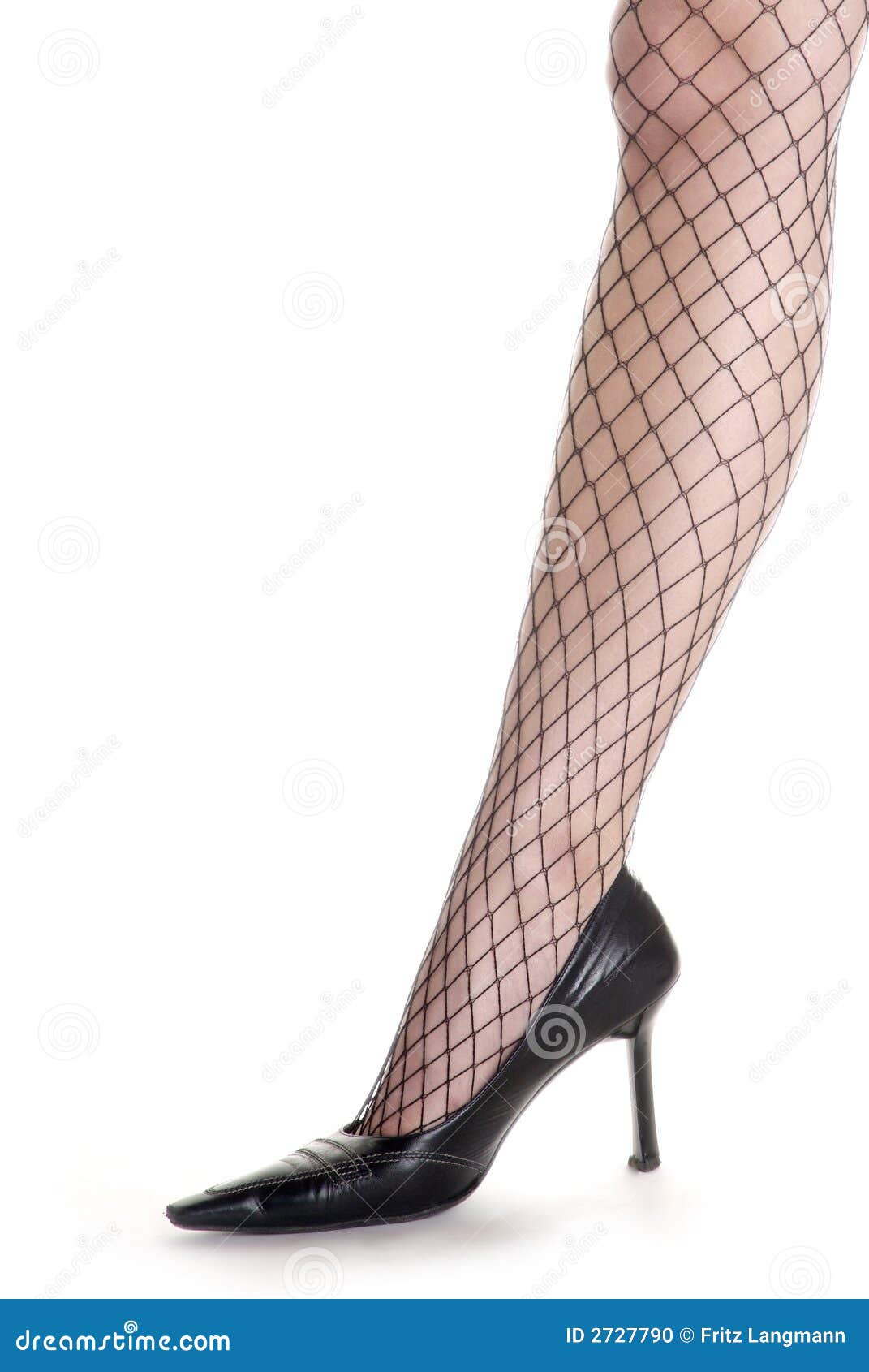 Womans Leg and Net Stocking Stock Photo - Image of confident, assured ...