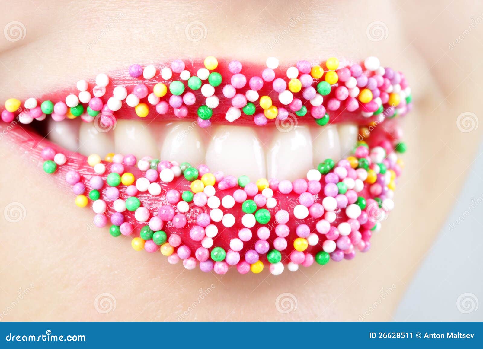 Womans lips with candy stock image. Image of frost, frozen - 26628511