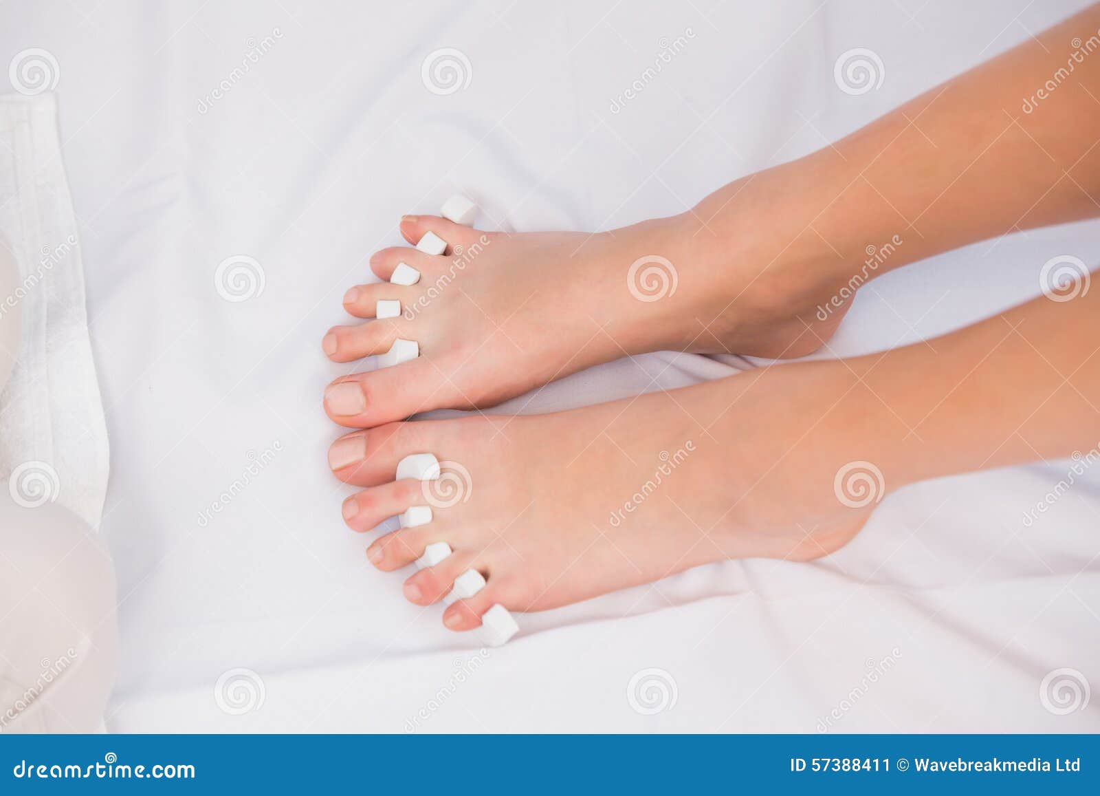 Womans Toes Separated by Toe Separators Stock Image - Image of view ...