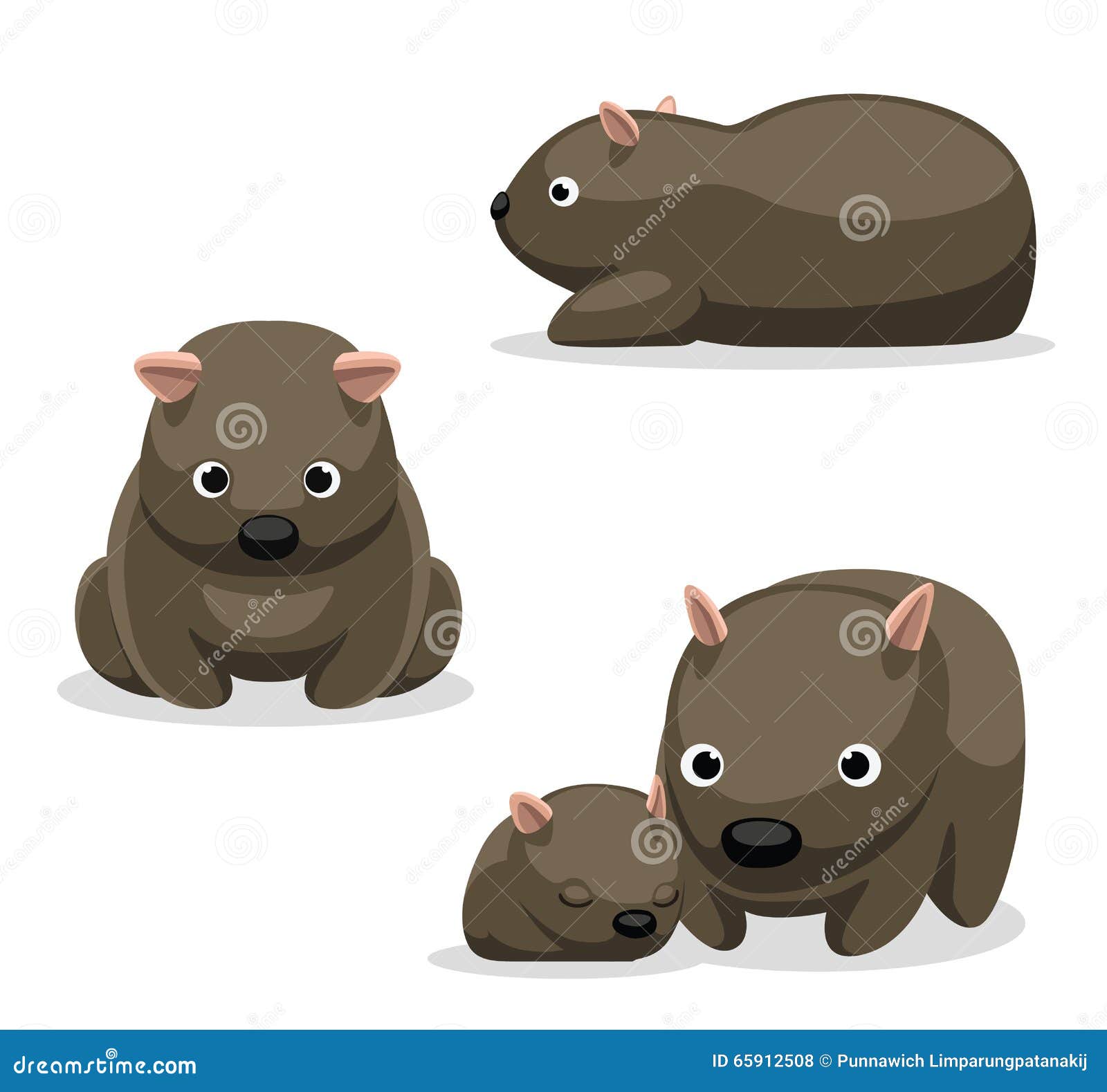 Wombat Cartoon Vector Illustration 2 Stock Vector - Illustration of ...