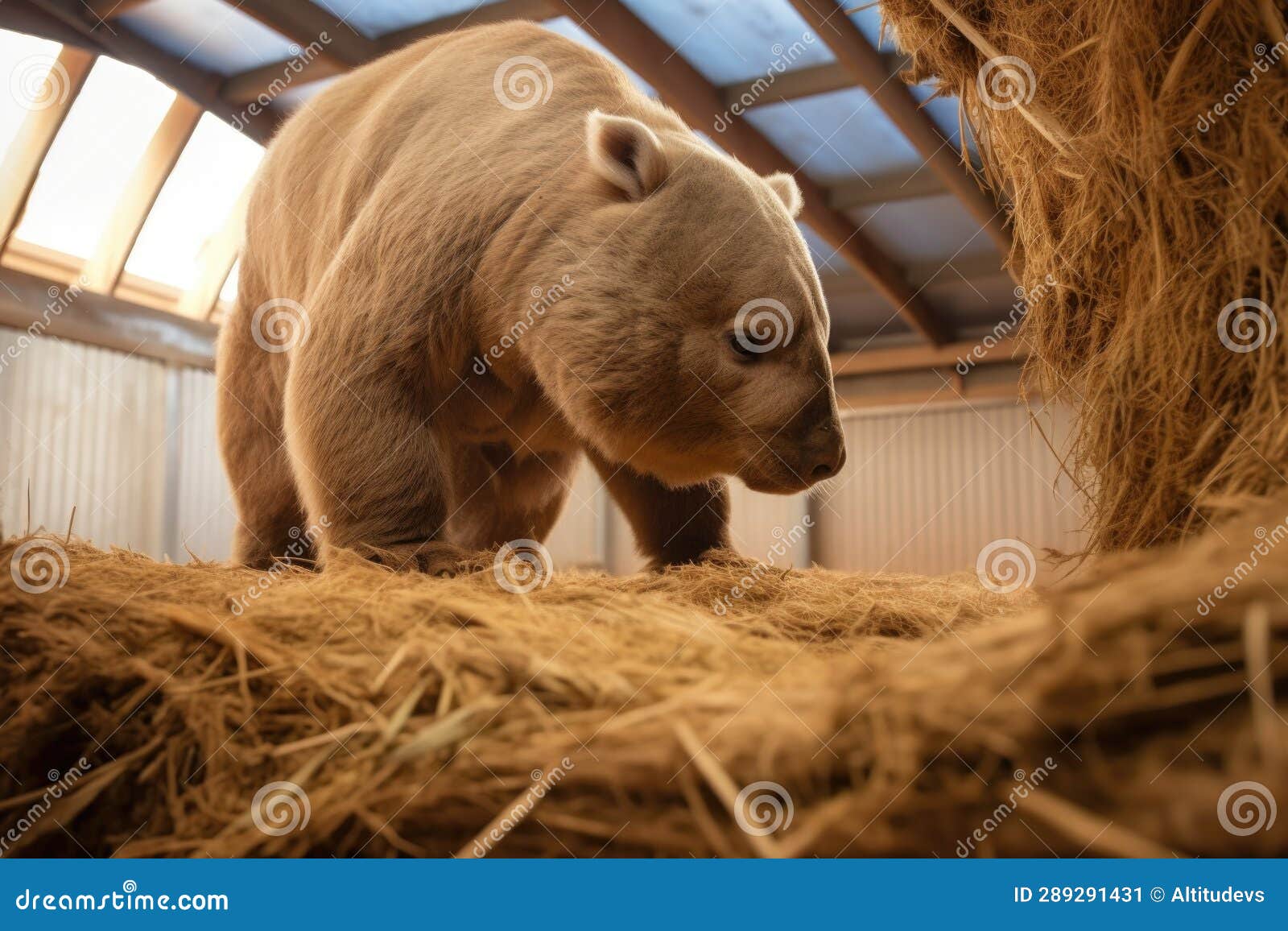 Wombat Cautiously Sniffing Air before Leaving Burrow Stock Image ...