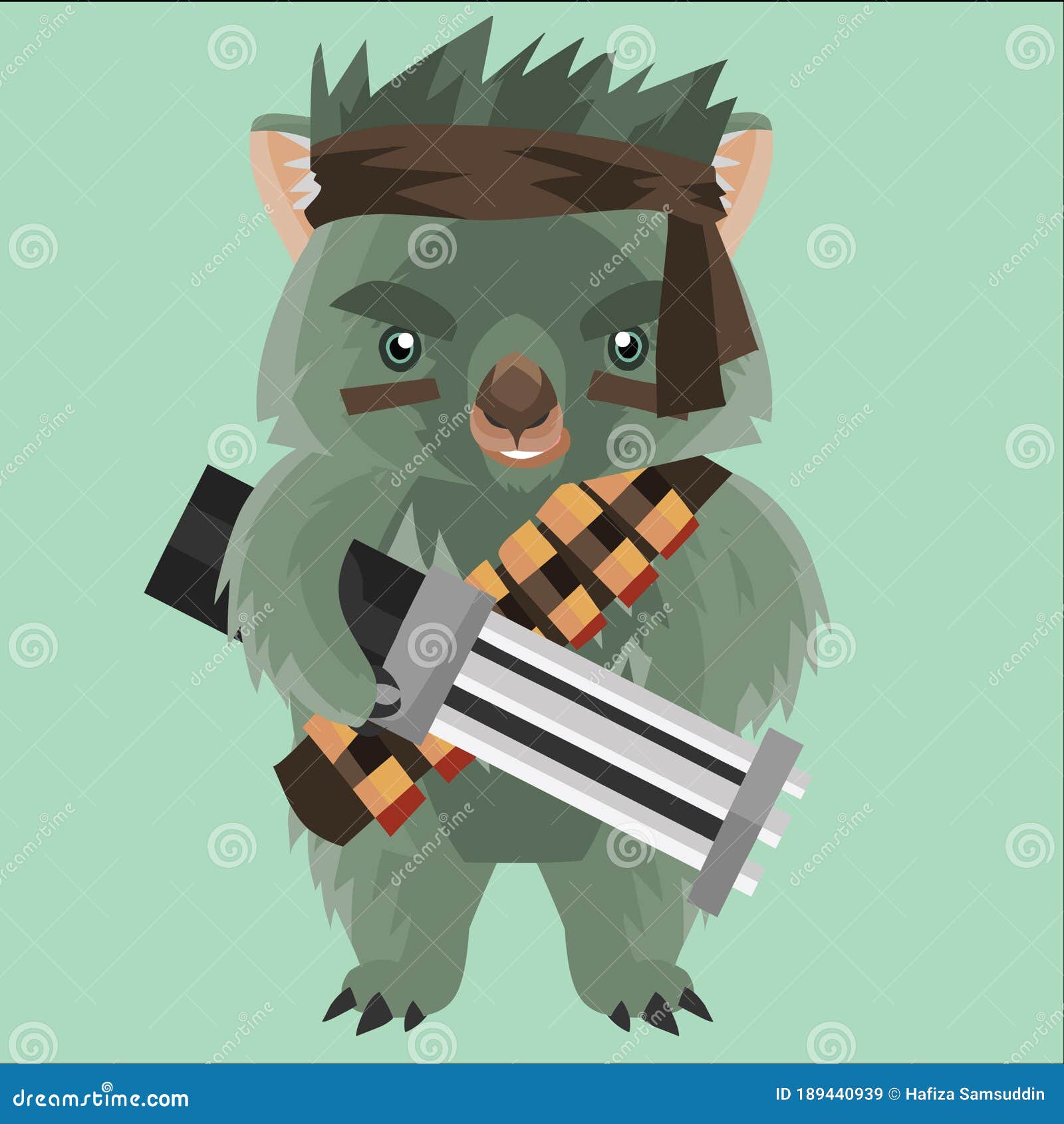 Wombat Fighter. Vector Illustration Decorative Design Stock Vector ...
