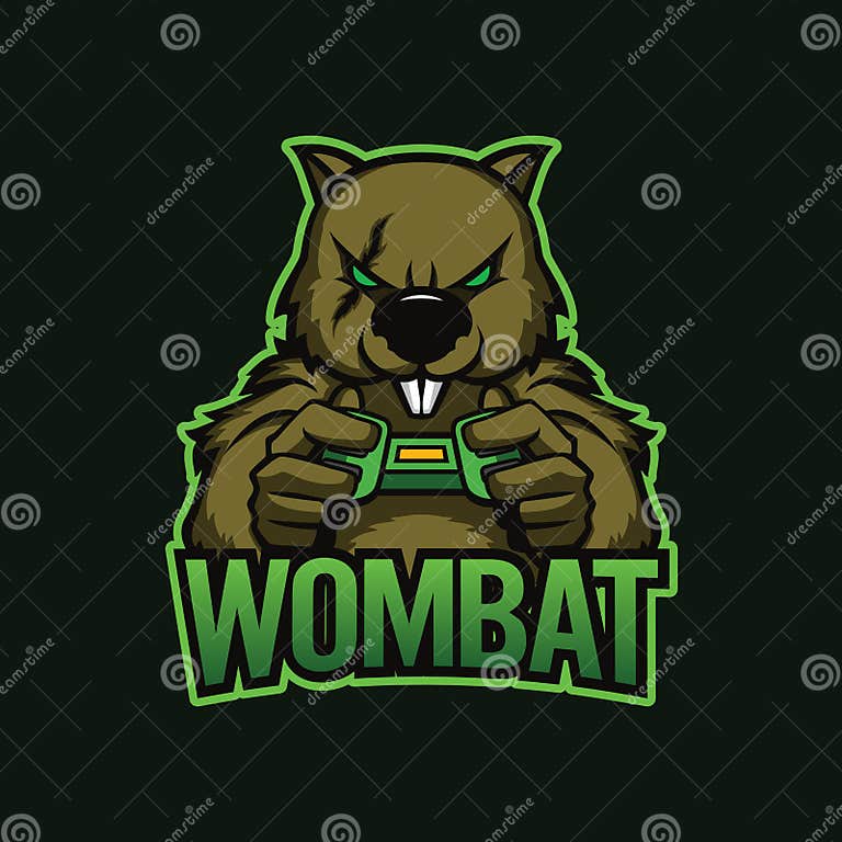Wombat Holding a Game Controller Stock Vector - Illustration of team ...