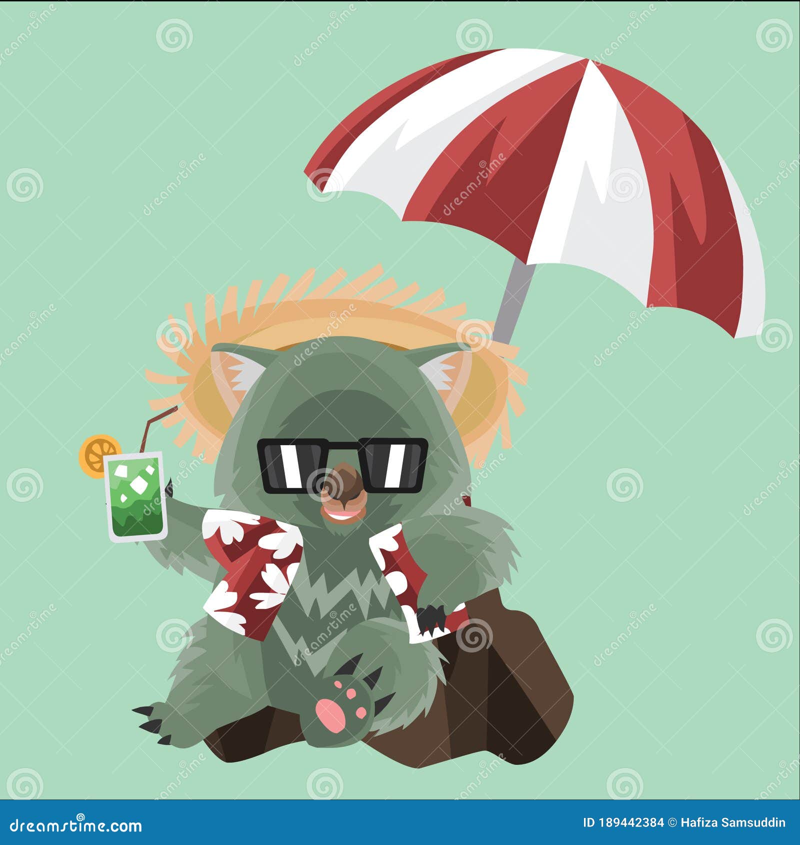 Wombat on a Holiday. Vector Illustration Decorative Design Stock Vector ...