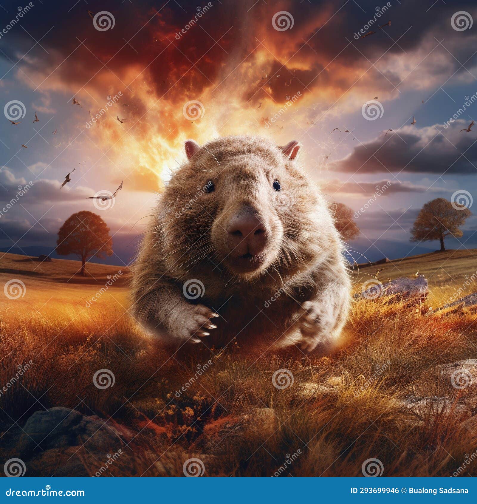 Ai Generated Illustration Wildlife Concept of Wombat Stock Illustration ...