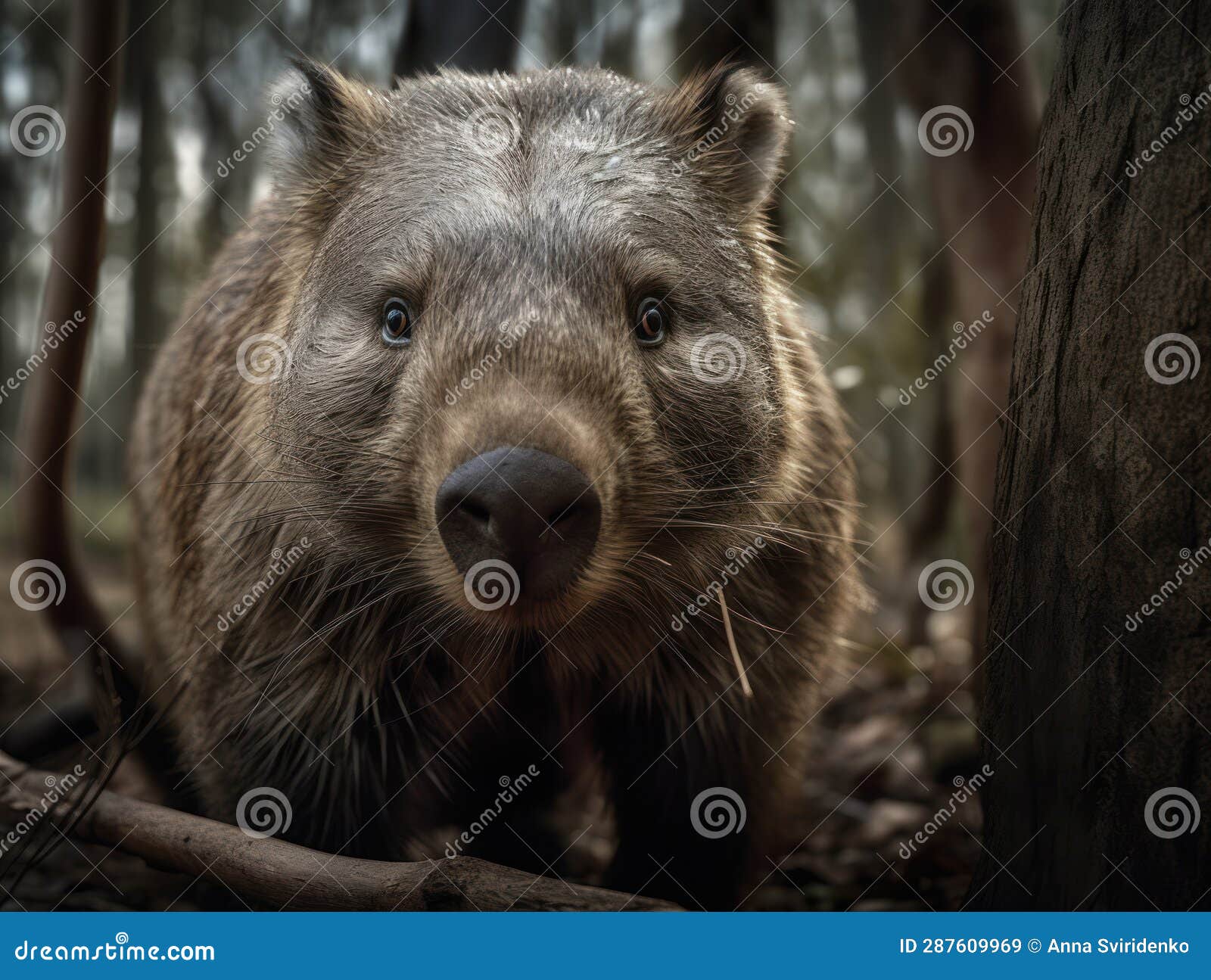 Wombat Portrait Created with Generative AI Technology Stock ...