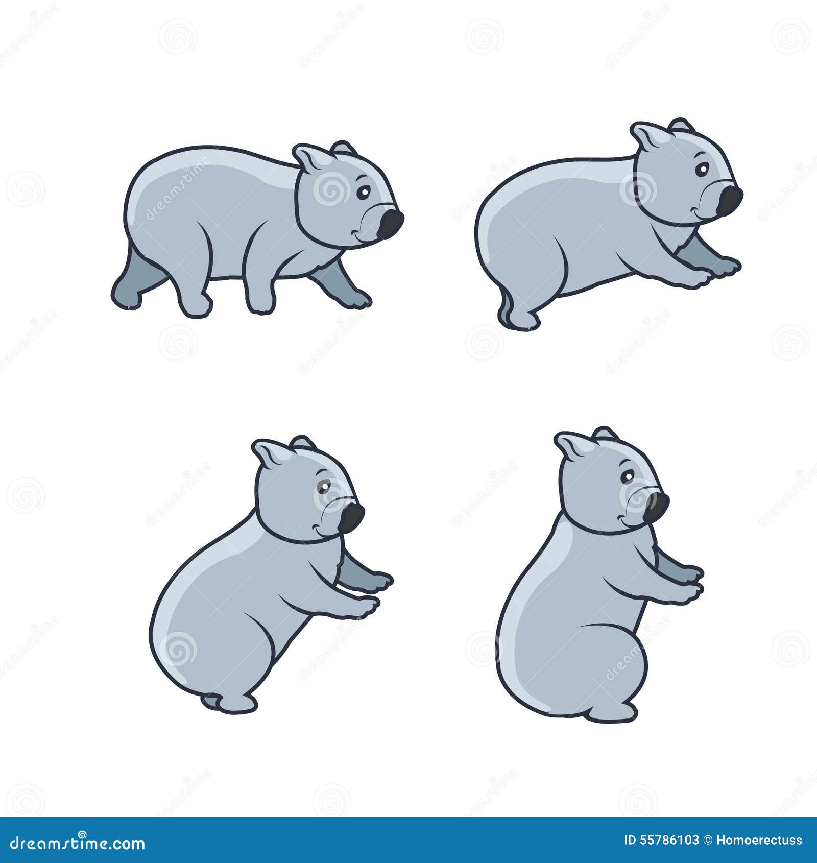 Wombat Sitting Sprite stock vector. Illustration of design - 55786103