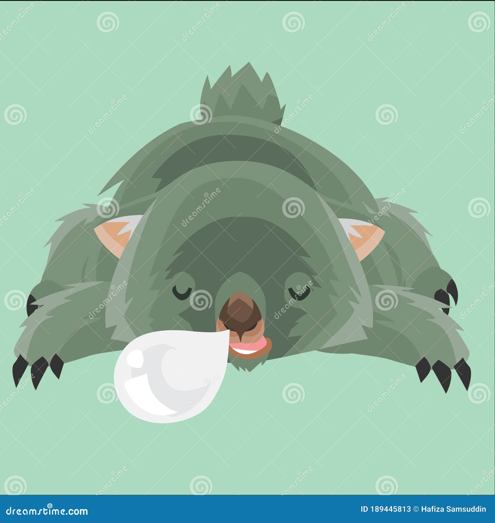 Wombat Sleeping. Vector Illustration Decorative Design Stock Vector ...