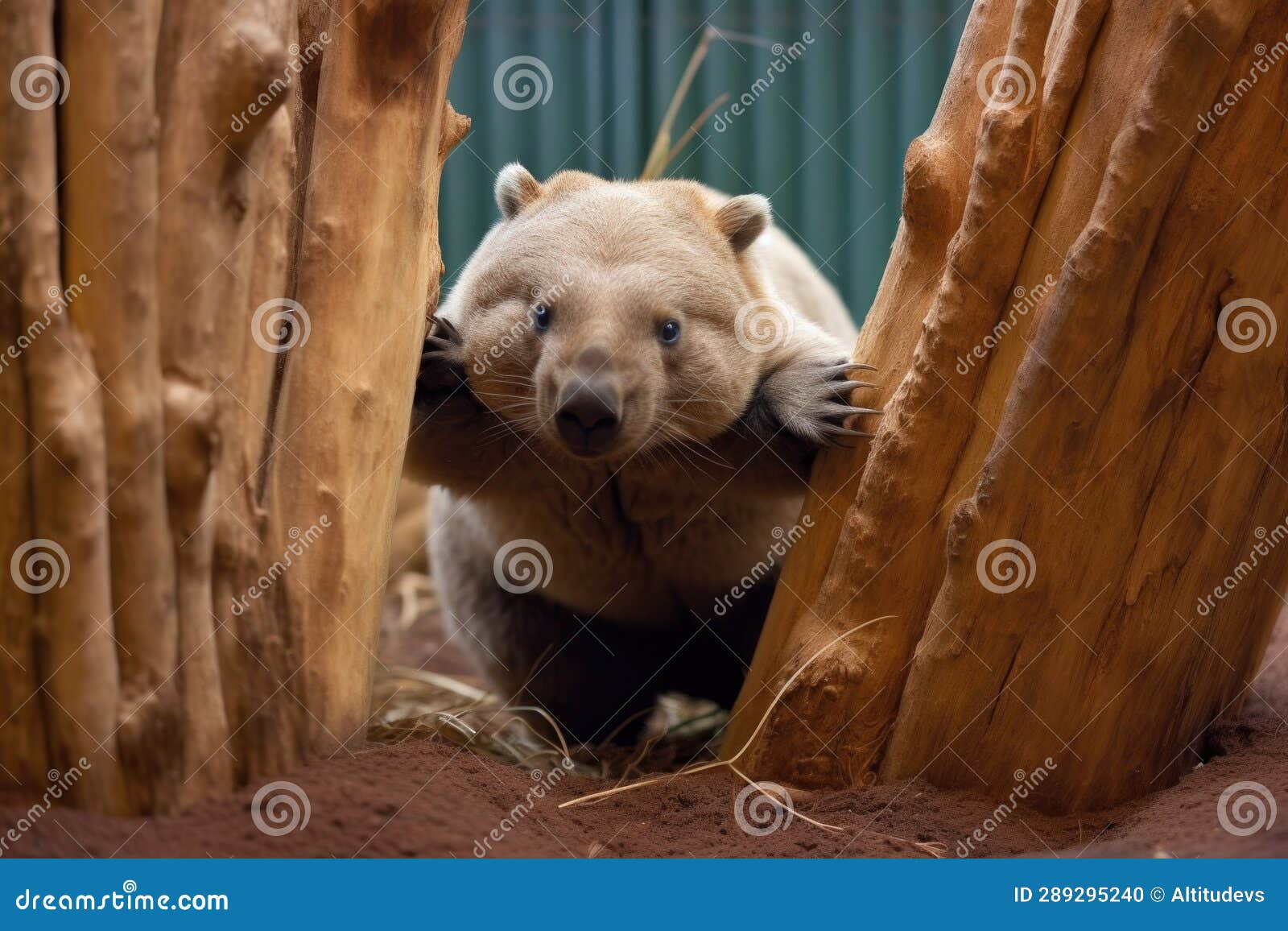 Wombat Stretching after Exiting Its Burrow Stock Photo - Image of ...