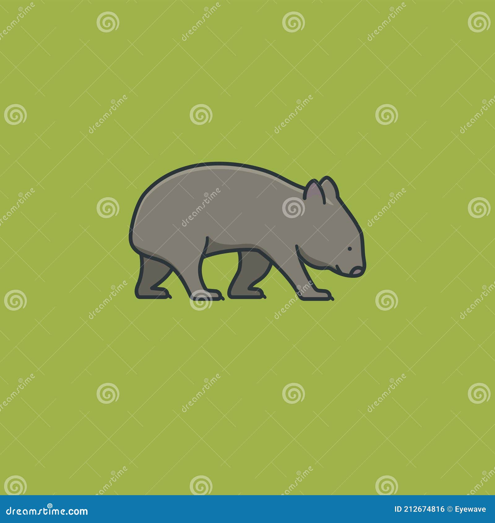 Wombat vector illustration stock vector. Illustration of vector - 212674816