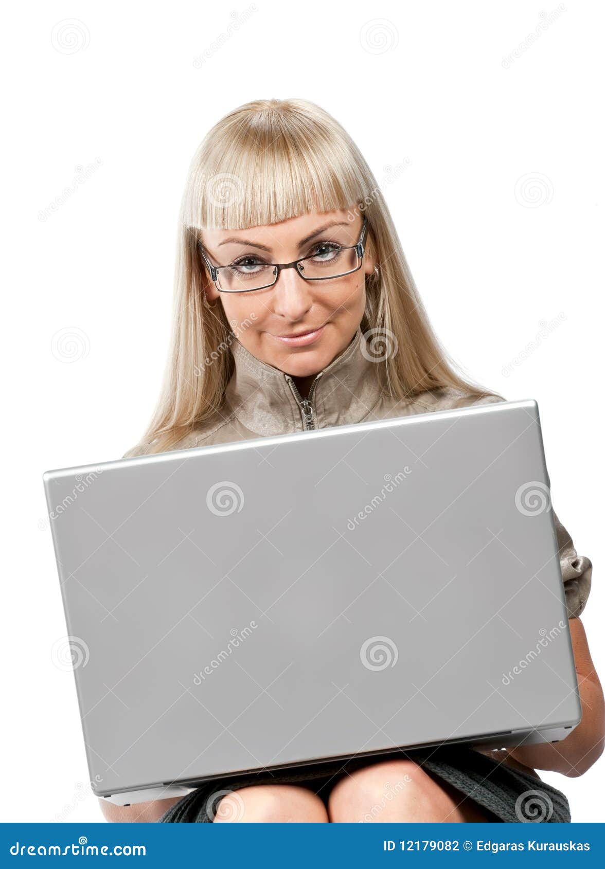 Woman in Glasses with Laptop Stock Photo - Image of people, pretty ...