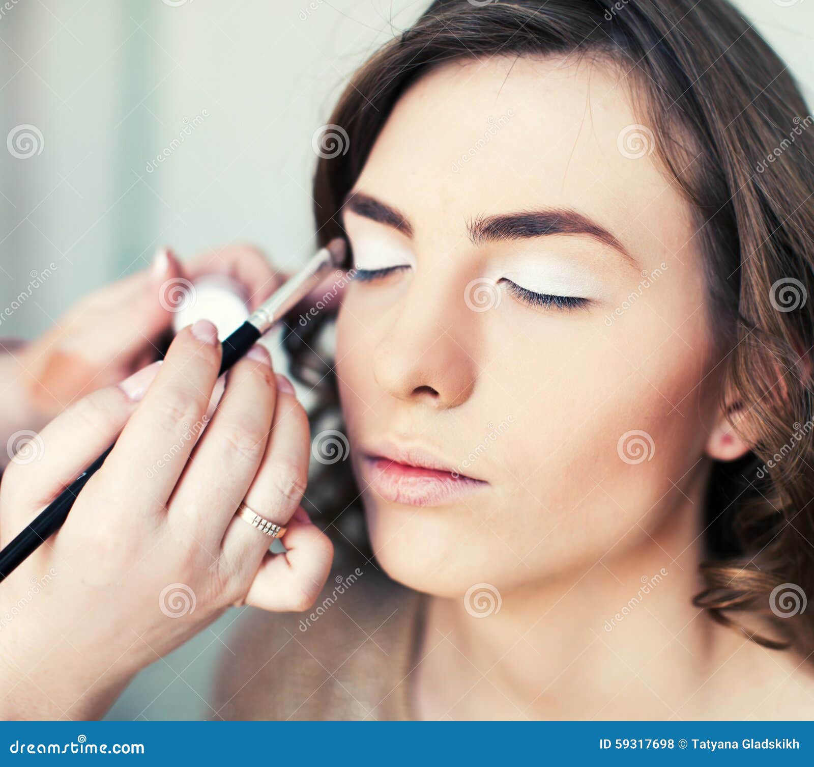 Women applying makeup stock photo. Image of person, series - 59317698