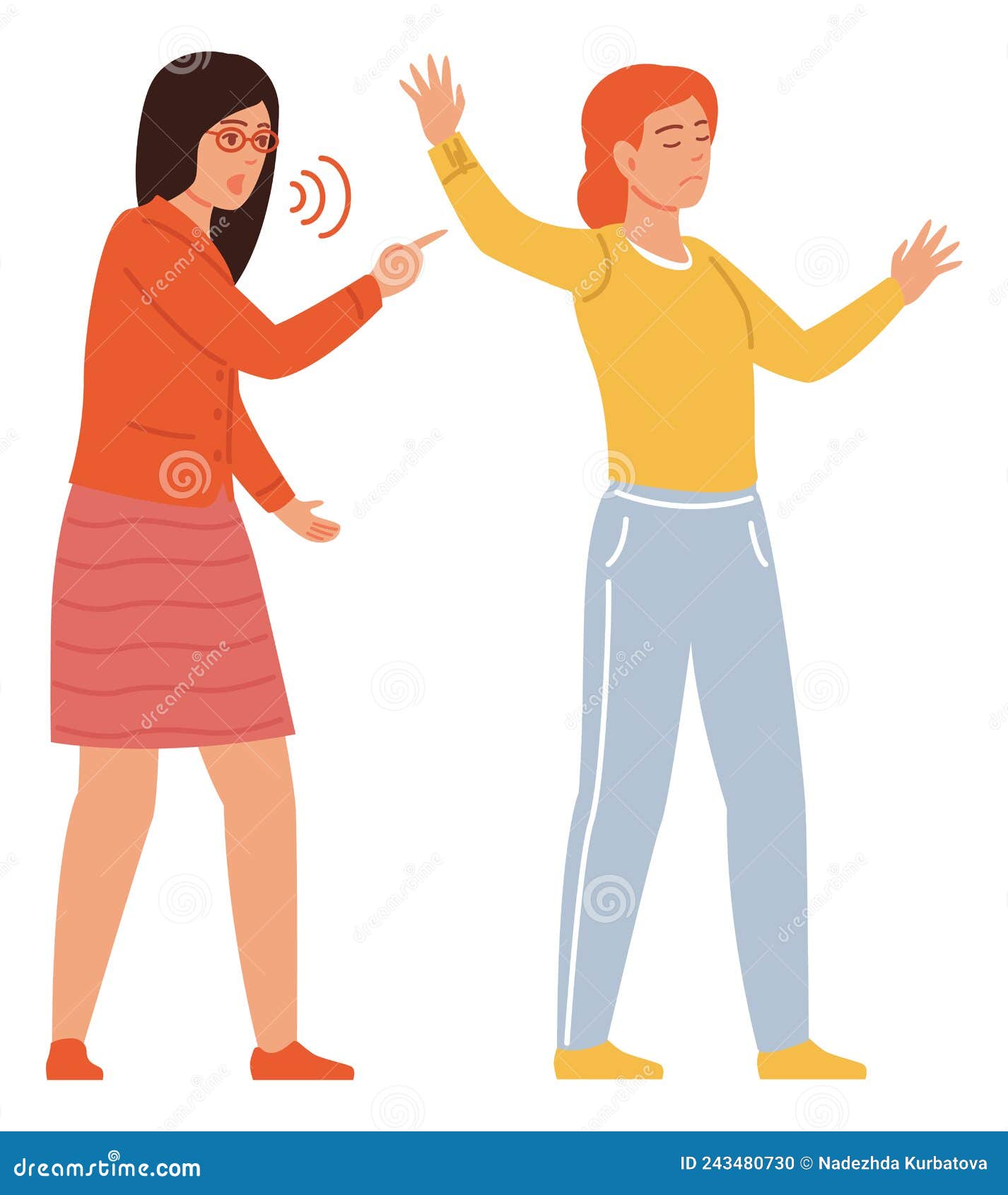 Women Arguing. Bad Communication Concept Conversation Problem Stock ...