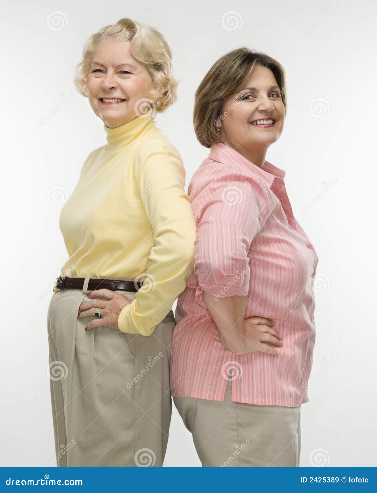 Women back to back. stock image. Image of looking, indoors - 2425389