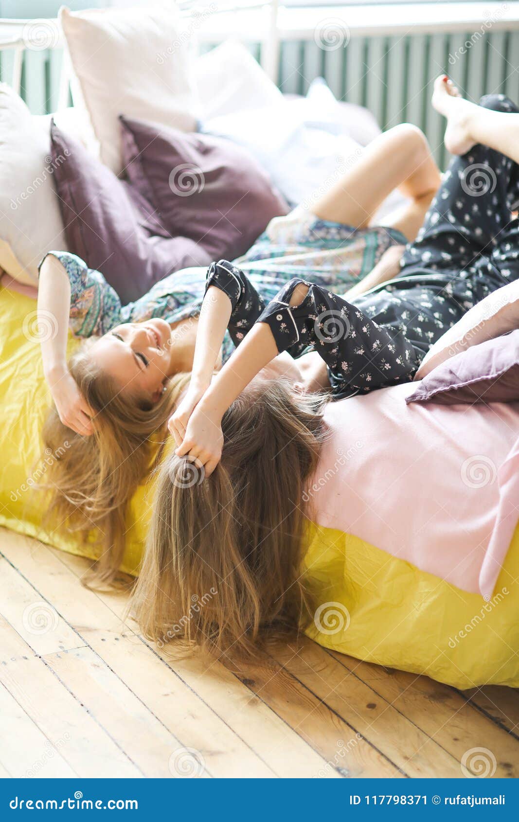 Women in bed stock image. Image of bedroom, attractive - 117798371