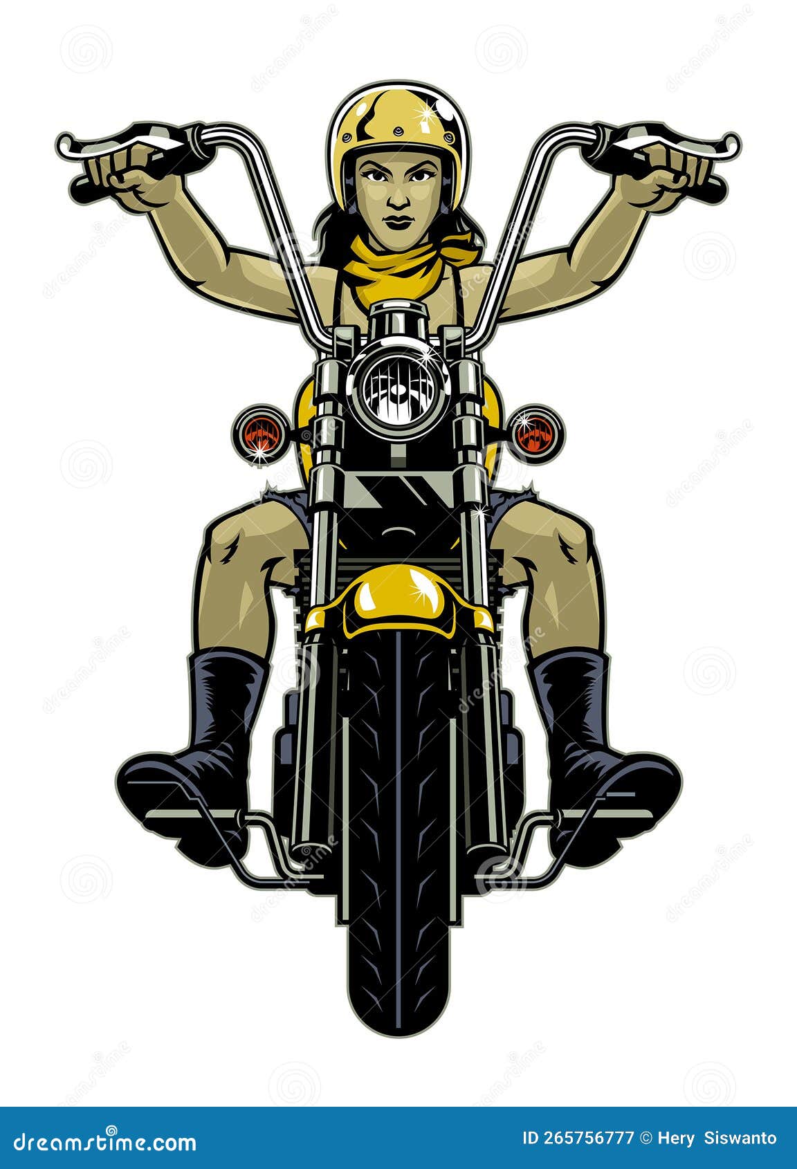 Women Biker Riding Motorcycle Stock Vector - Illustration of community ...