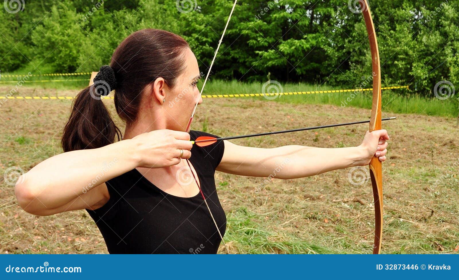 Women with bow stock photo. Image of activity, outdoors - 32873446