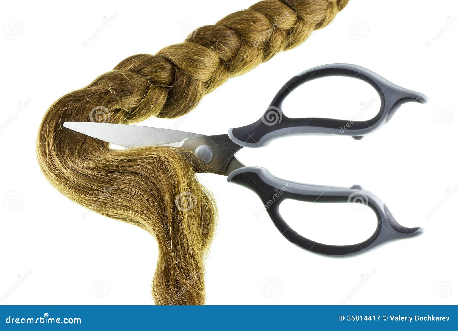 Women braid and scissors stock image. Image of smooth - 36814417