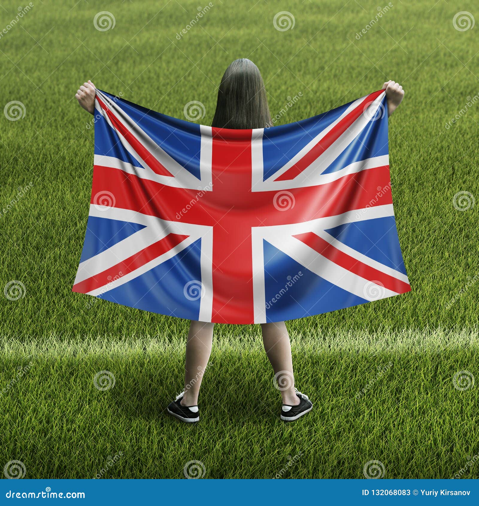 Women and British flag stock image. Image of nation - 132068083