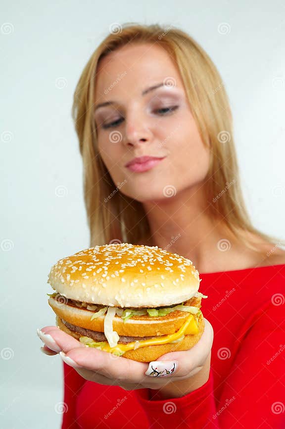 Women and burger stock image. Image of fastfood, health - 29423659