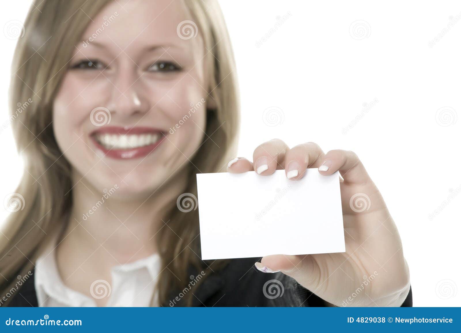 Women with Business Card in Hand Stock Photo - Image of professional ...