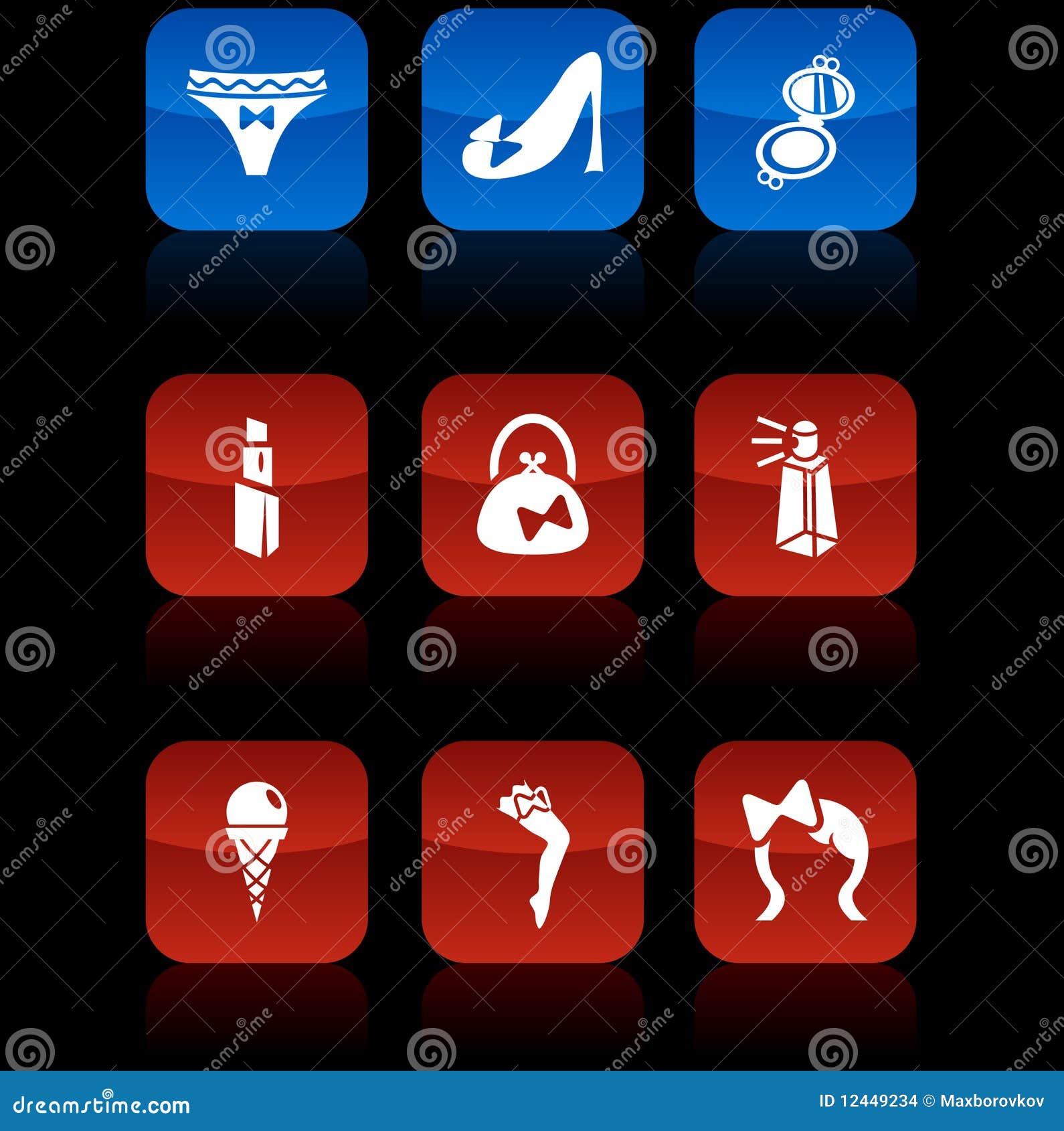 Women buttons. stock vector. Illustration of colored - 12449234