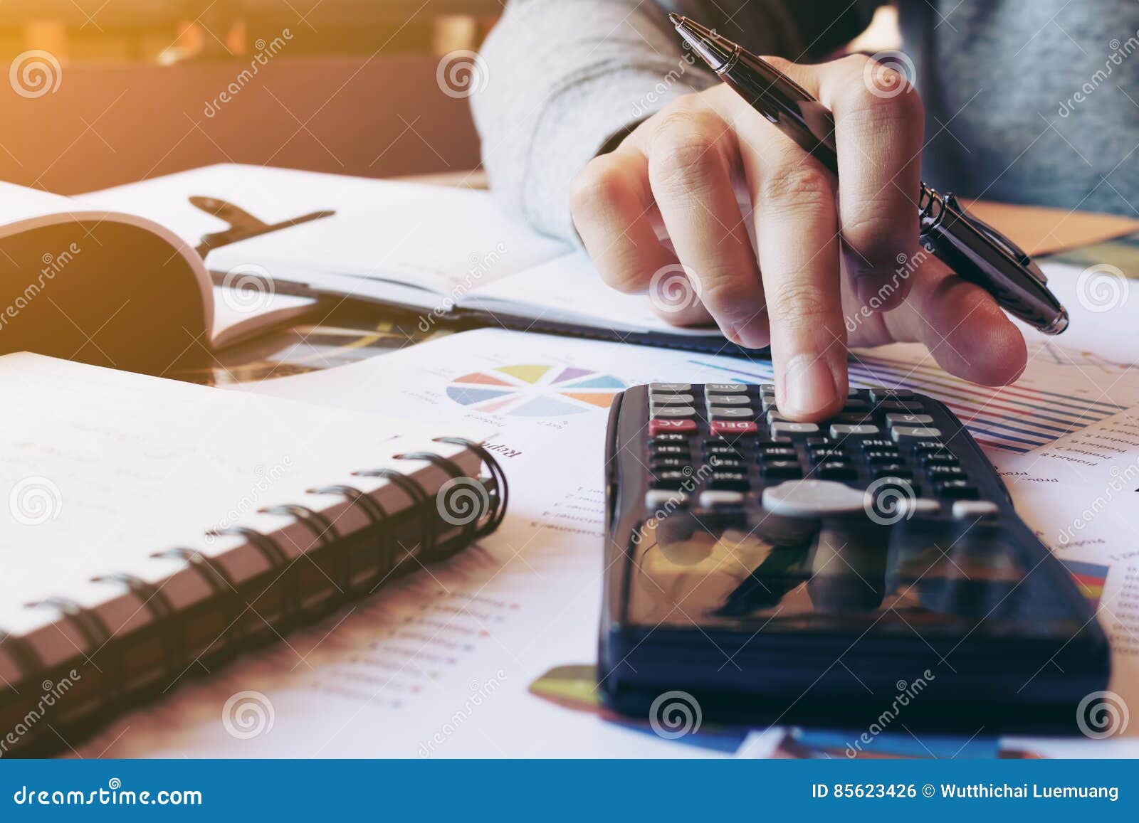 Women Calculate about Cost and Doing Finance in Home Office. Stock ...