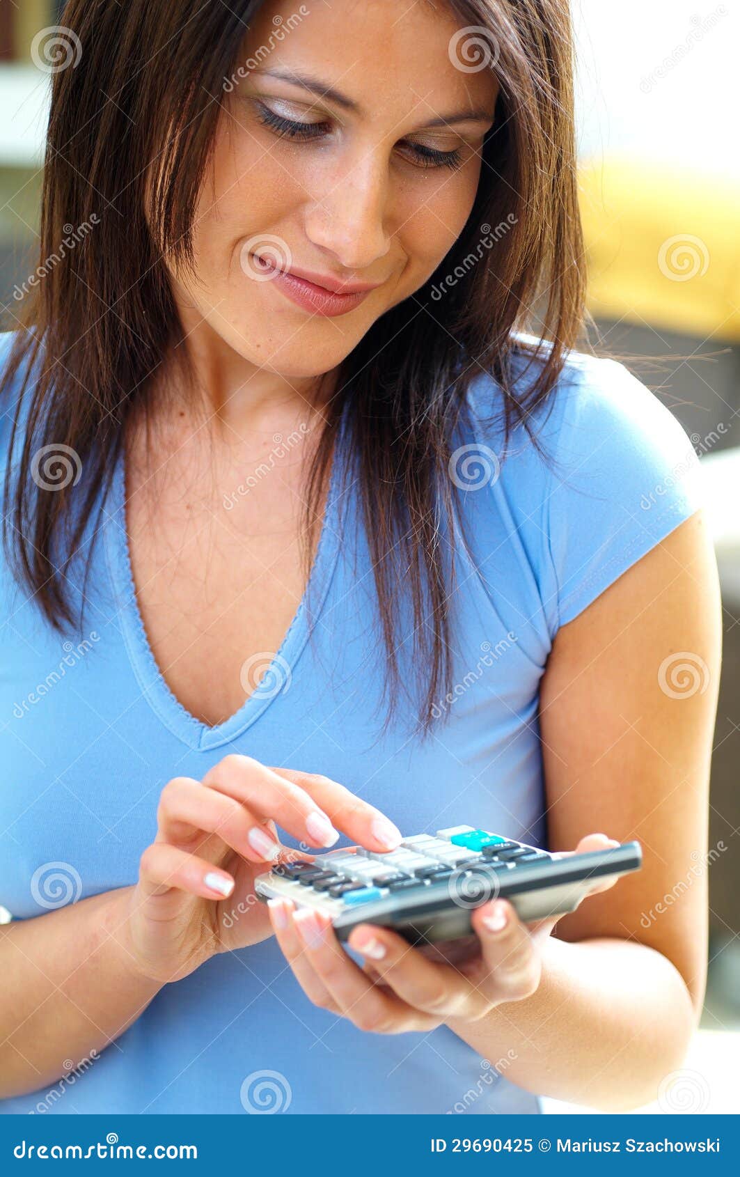Women with calculator stock image. Image of finance, count - 29690425