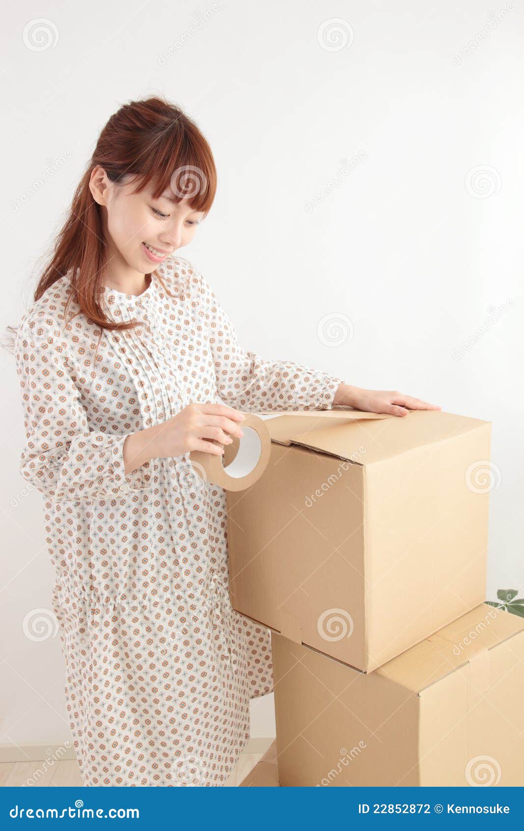 Women and cardboard stock photo. Image of people, duct - 22852872